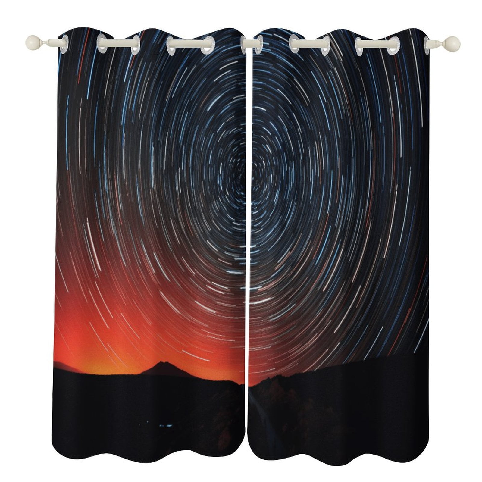 Galaxy Star Outer Space Window Curtain Panels Grommet Blackout Curtains ...