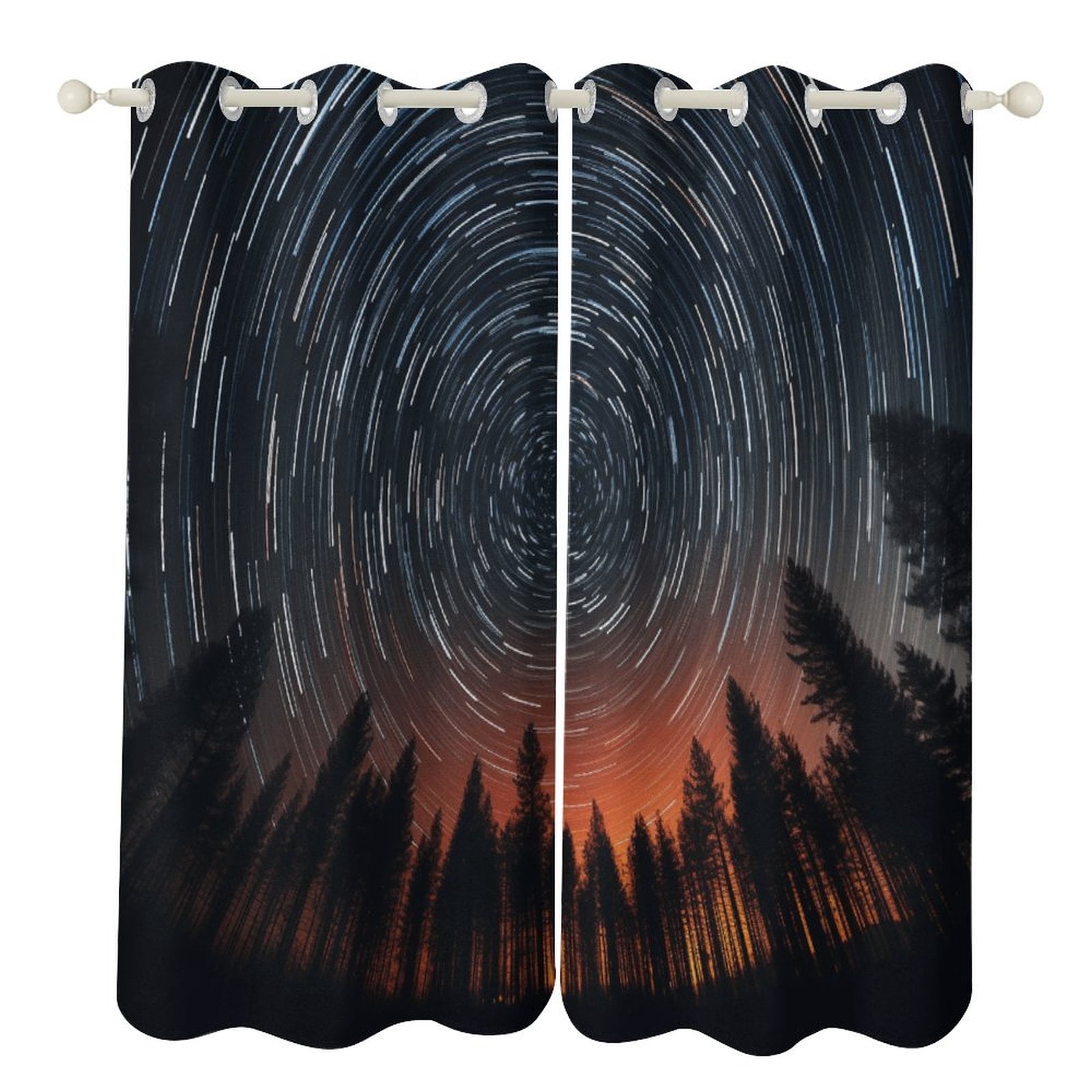 Galaxy Star Outer Space Window Curtain Panels Grommet Blackout Curtains ...