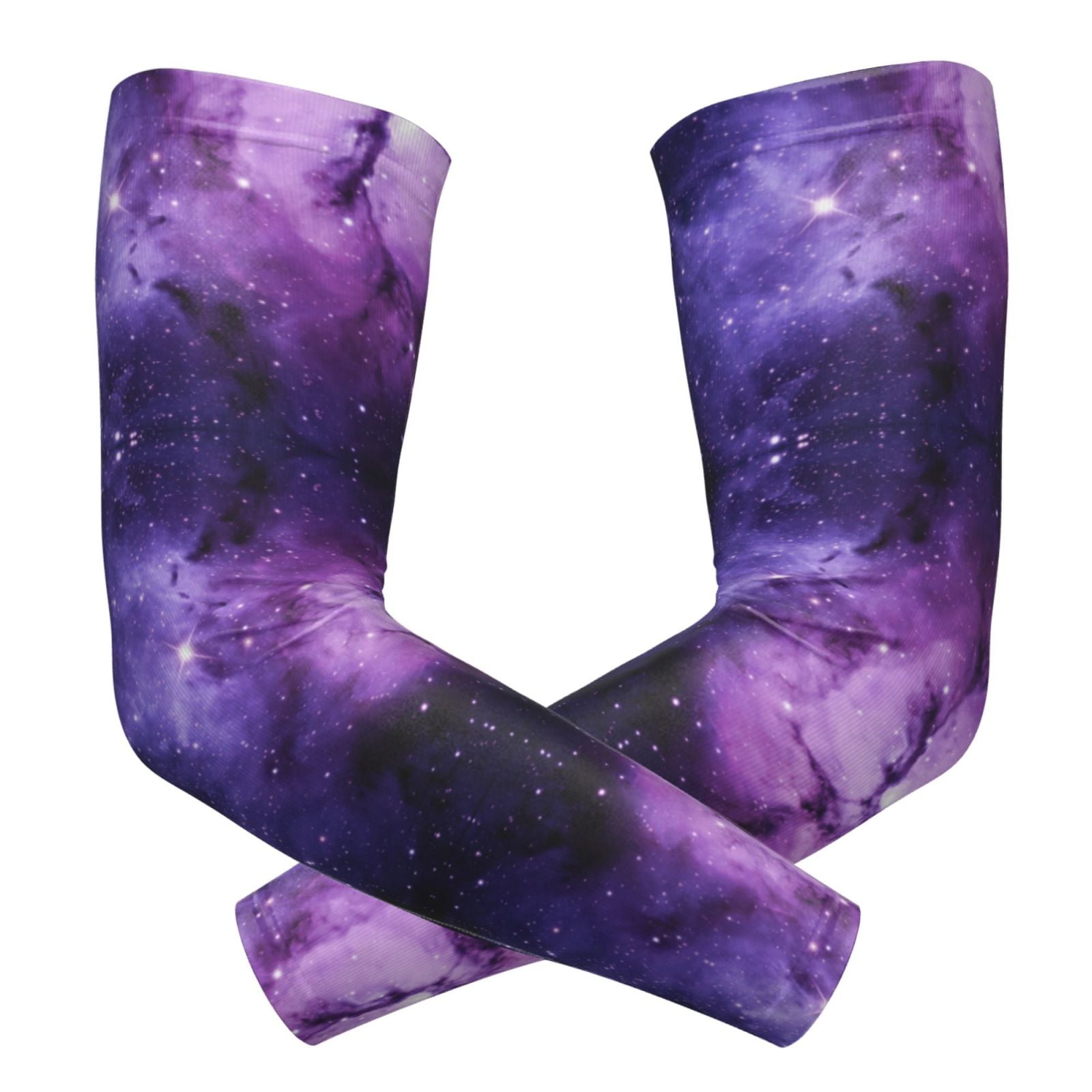 Galaxy Stars Purple Arm Sleeves For Men Women Compression Sports Sun ...