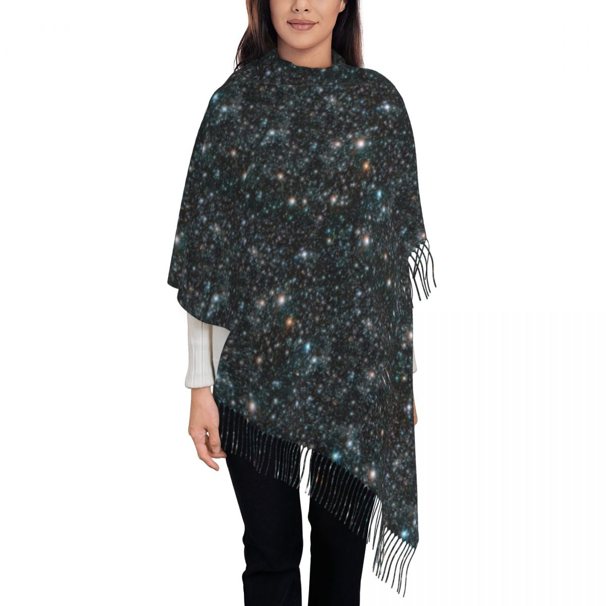 Galaxy Stars Scarf Men Women Stars Outer Space Universe Black Head ...