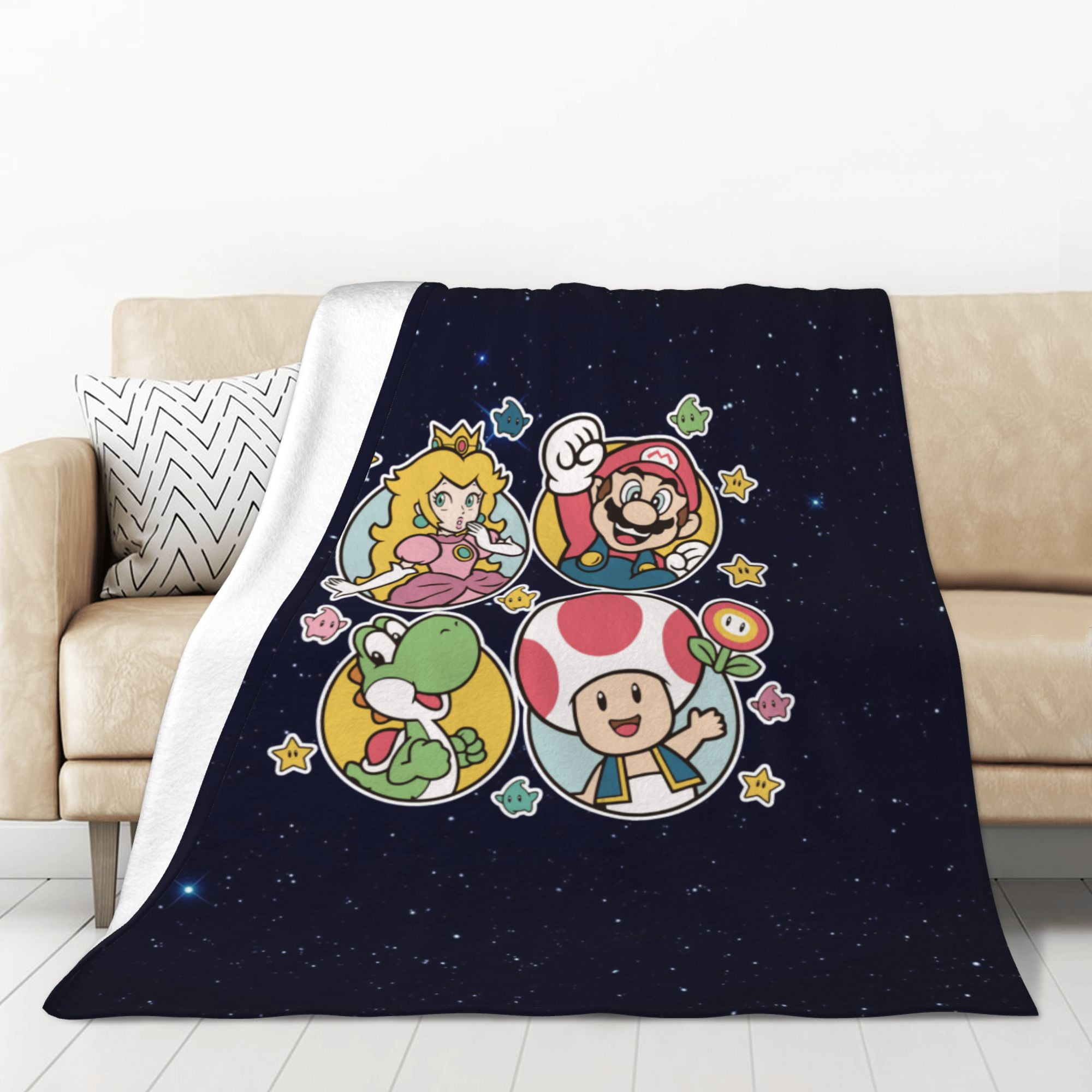 Galaxy Super Mario Blanket for Men Women Plush 320GSM-50"x70" Throw Blanket for Adult, Soft ...