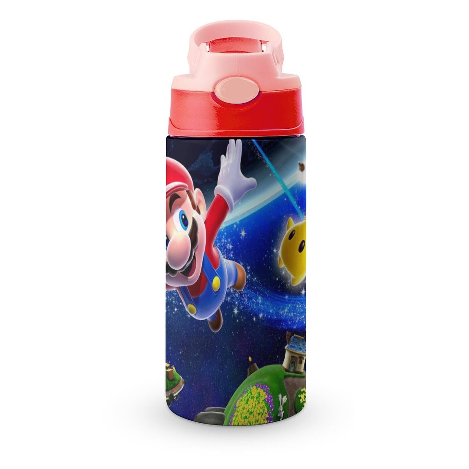 Galaxy Super Mario Kid's Insulated Water Bottle With Straw Vacuum ...