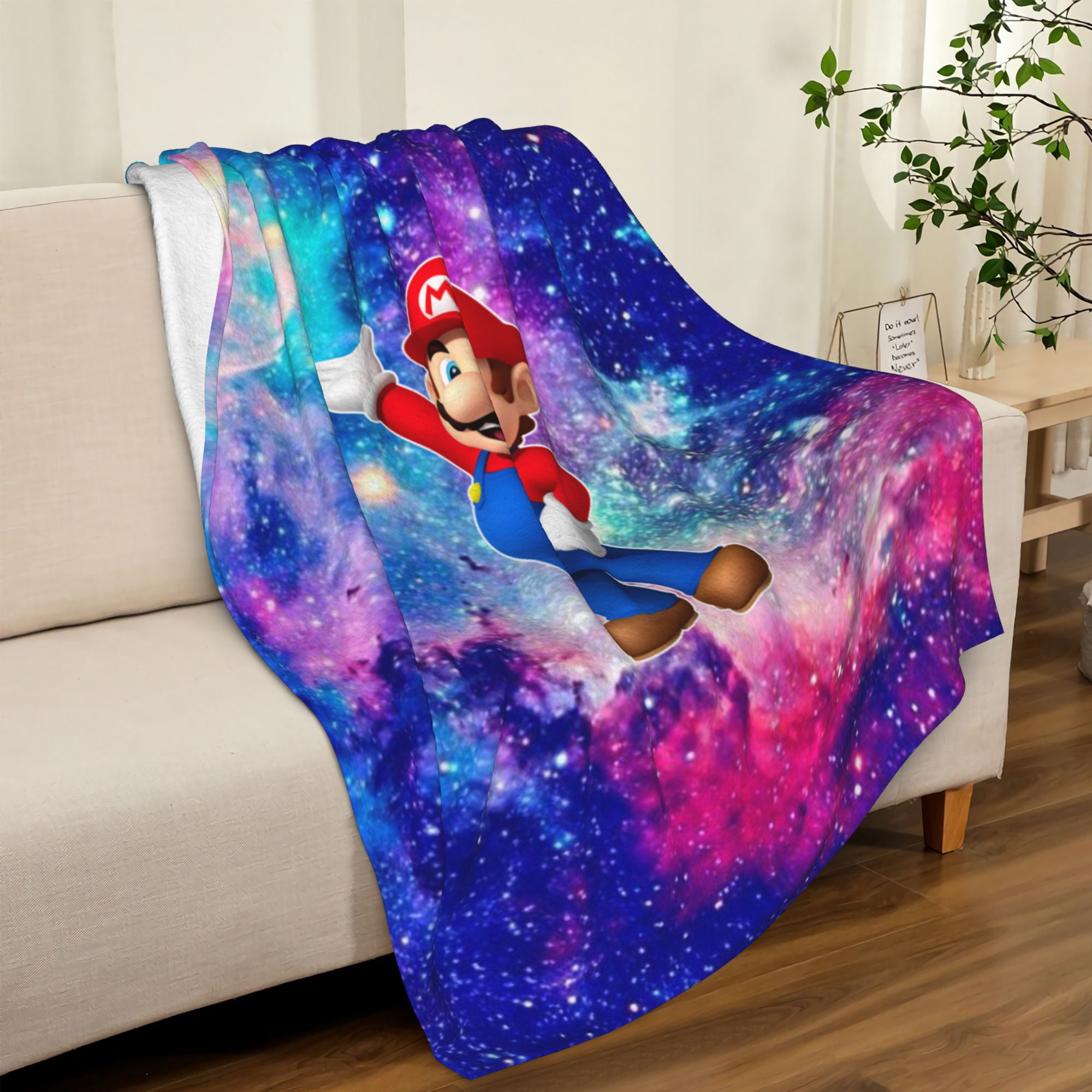 Galaxy Super Mario Kid's Throw Blanket - Plush 280GSM-40"x60" Throw ...