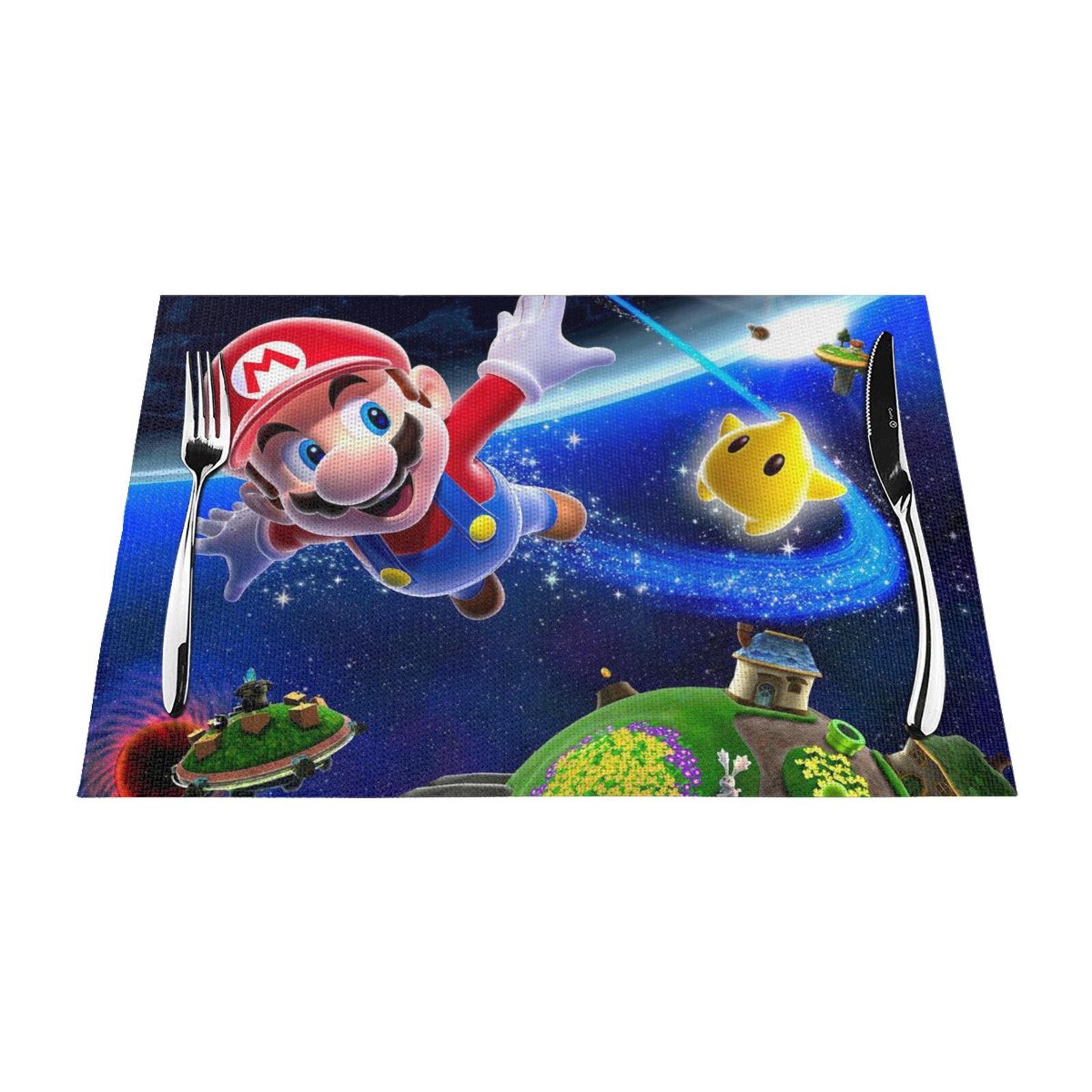 Galaxy Super Mario Woven Placemats For Kitchen Dining Table Tabletop ...