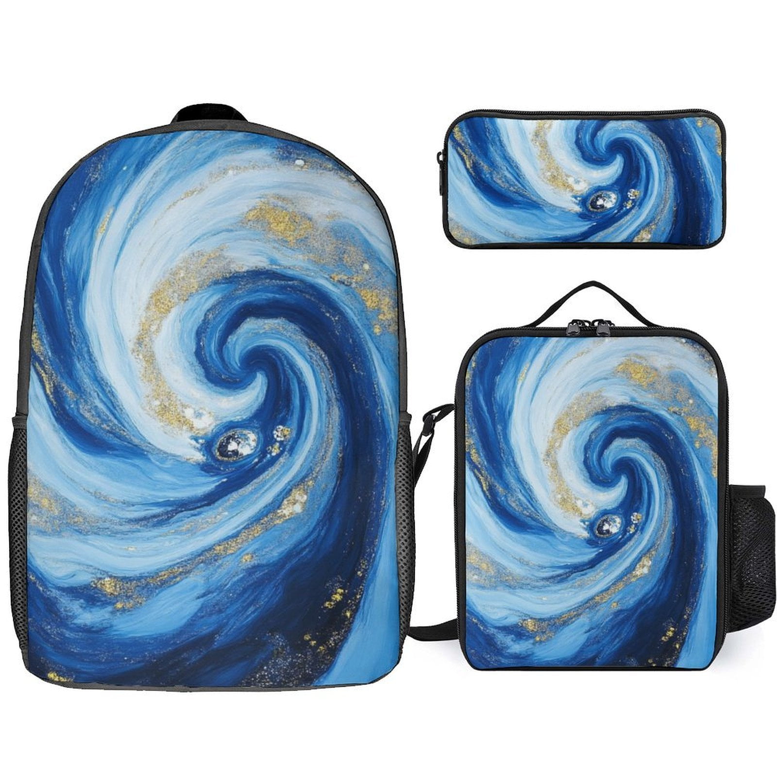 Galaxy Swirl Art Print 3D Printed 3pcs/Set Bags Laptop Daypack Backpack Lunch bag Pencil Case ...