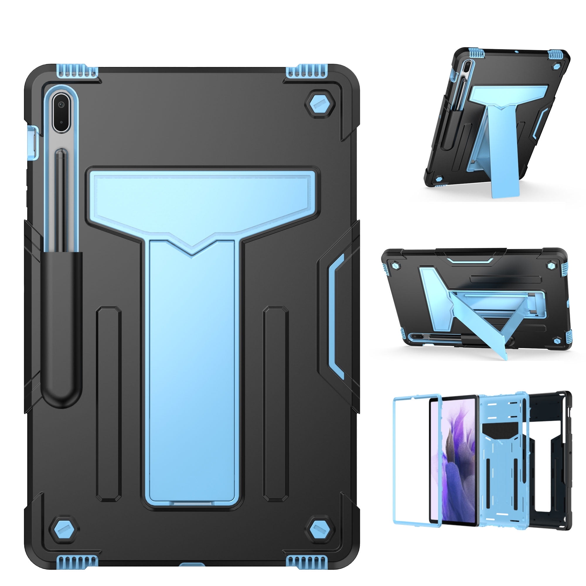 Galaxy Tab S7 FE 2021 Case with Pen Holder, SM-T730/SM-T736B Cover ...