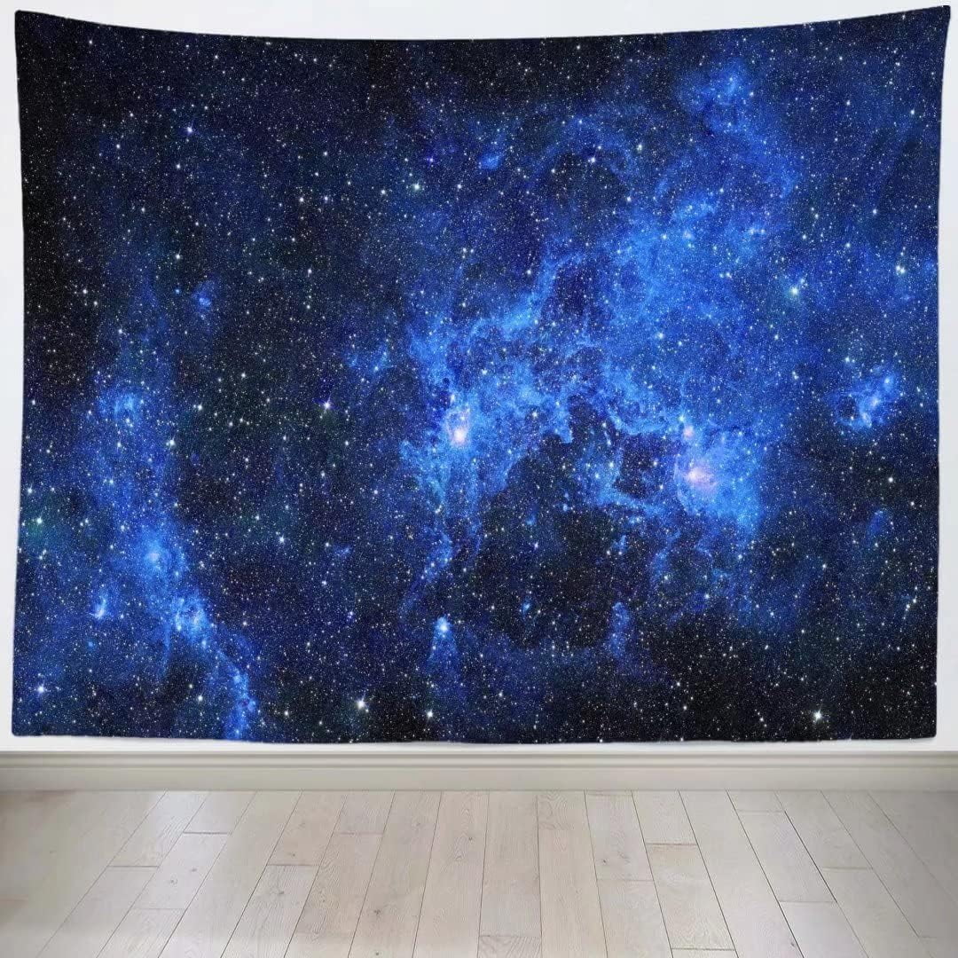 Galaxy Tapestry Blue Starry Sky Tapestry Wall Hanging Psychedelic ...