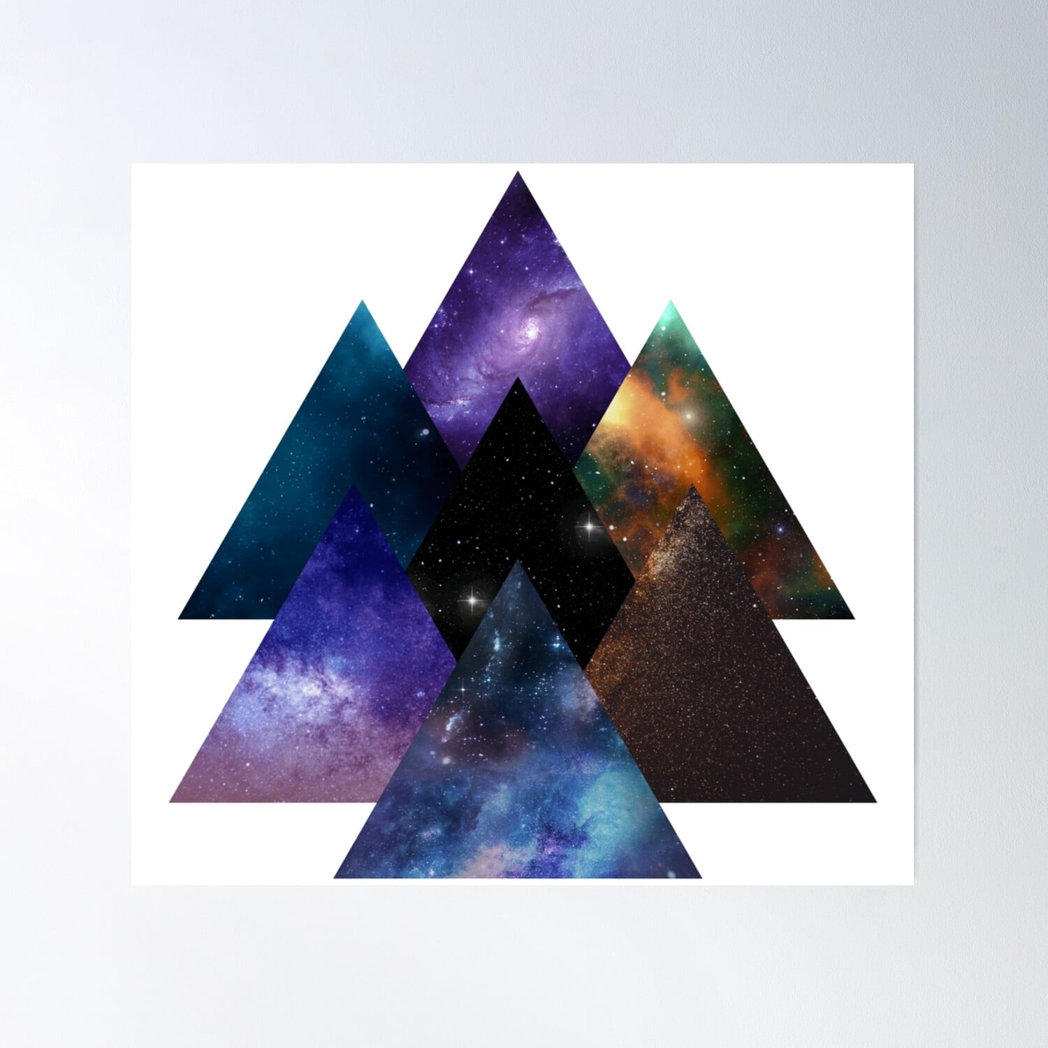Galaxy Triangles Poster Wall Art, Modern Wall Decor, 30x30 UNFRAMED ...