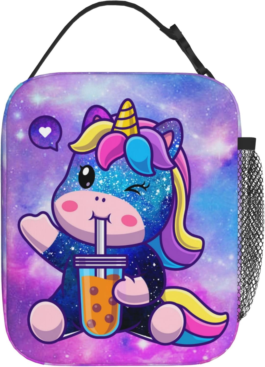 Galaxy Unicorns Insulated Lunch Box for Women,Kawaii Lunch Bag with ...