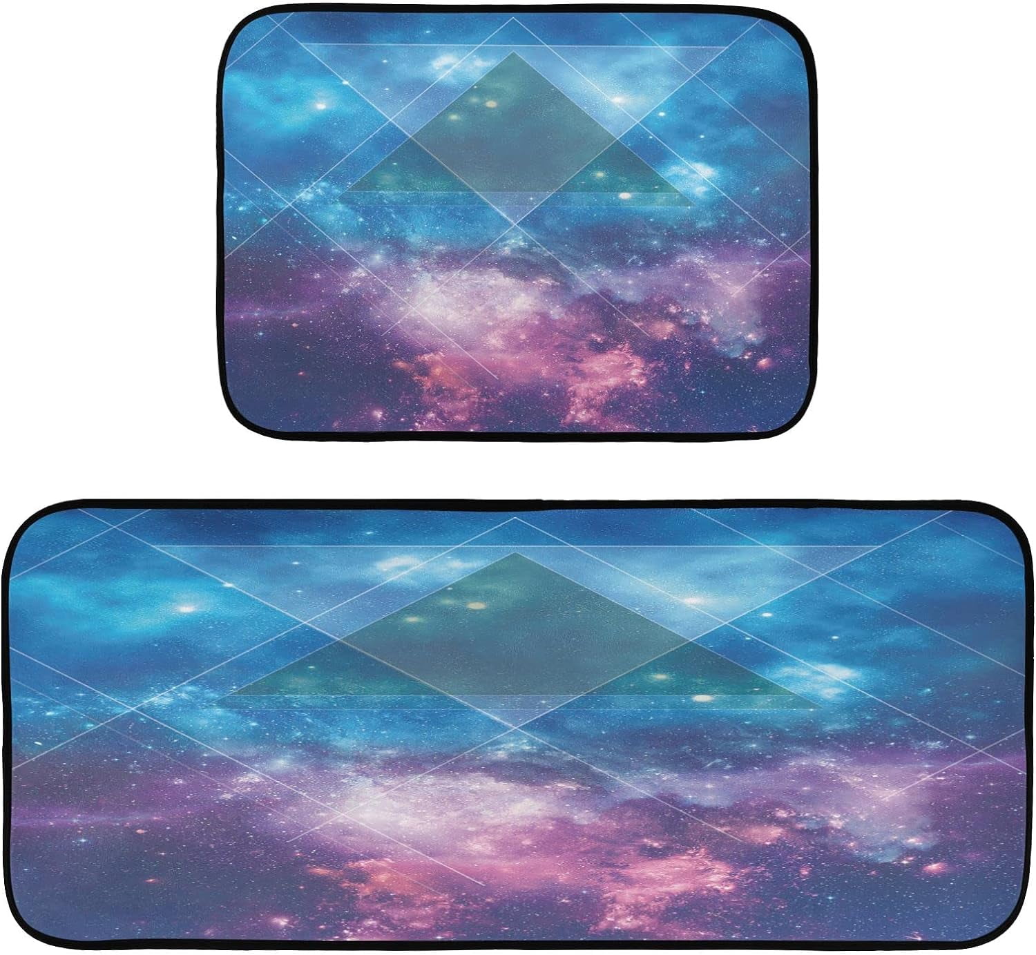 Galaxy Universe Kitchen Rug, Set of 2 Decoration Non Skid Washable Soft ...