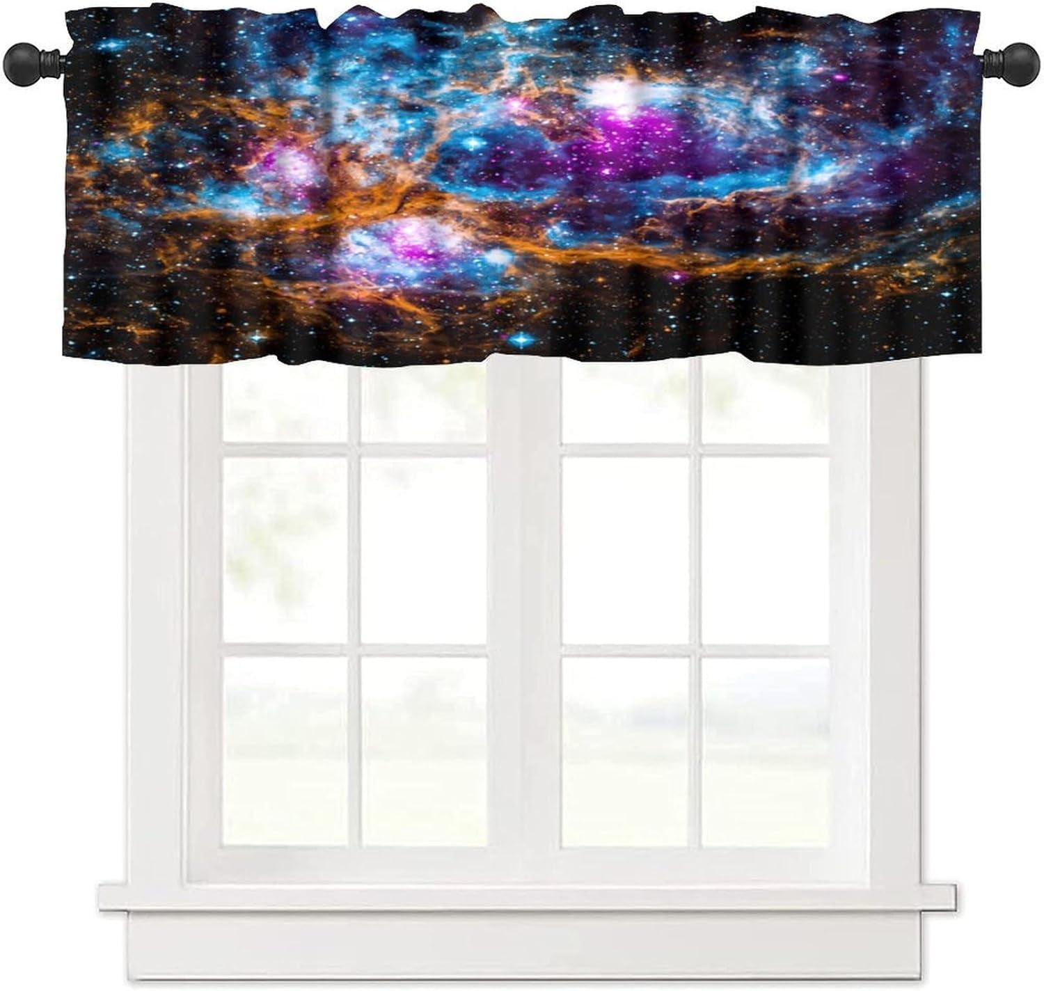 Galaxy Valance Curtain Space Universe Nebulae Clusters Stars Rod Pocket ...