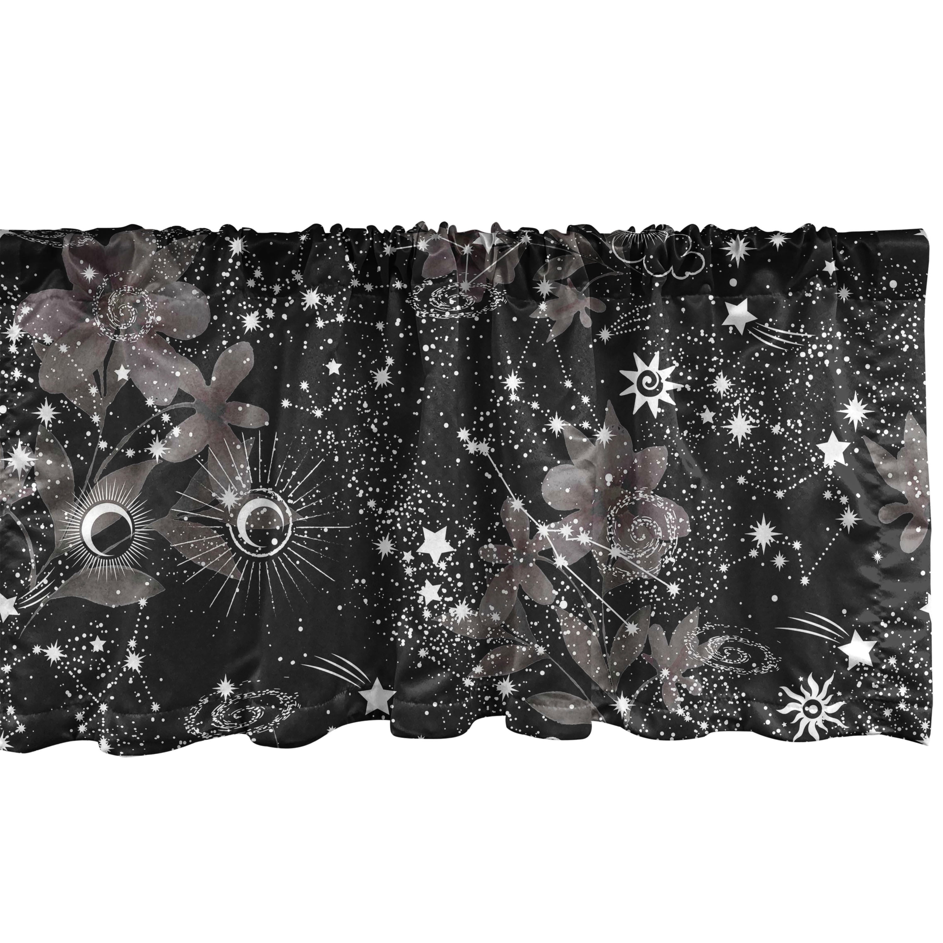 Galaxy Window Valance, Astro Art Inspired Roses and Outer Space Themed ...