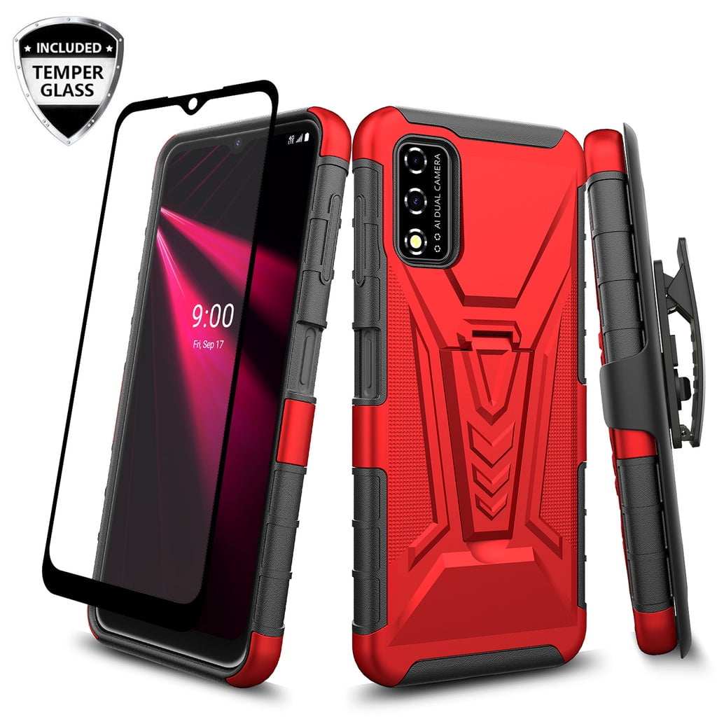 Galaxy Wireless Case for Metro T-Mobile REVVL V Case with Tempered ...