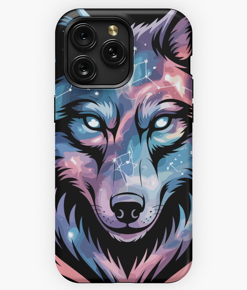 Galaxy Wolf Howling in Space Stars G5467 Phone Case for iPhone17 16 15 ...