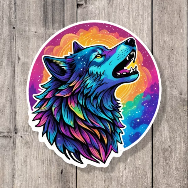 Galaxy Wolf Vinyl Sticker Laptop Sticker Water Bottle Sticker ...
