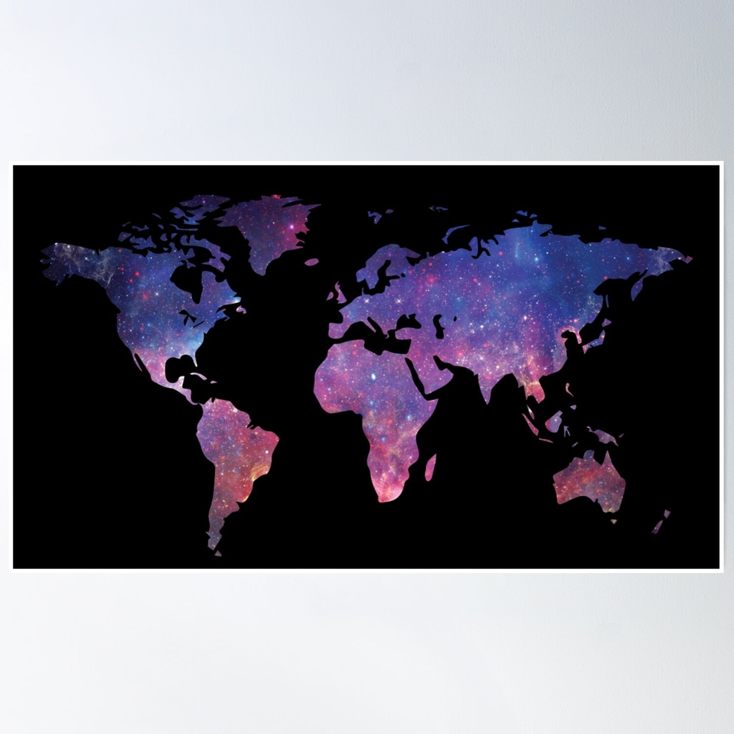 Galaxy World Map Poster Wall Art, Modern Wall Decor, 12x18 UNFRAMED ...