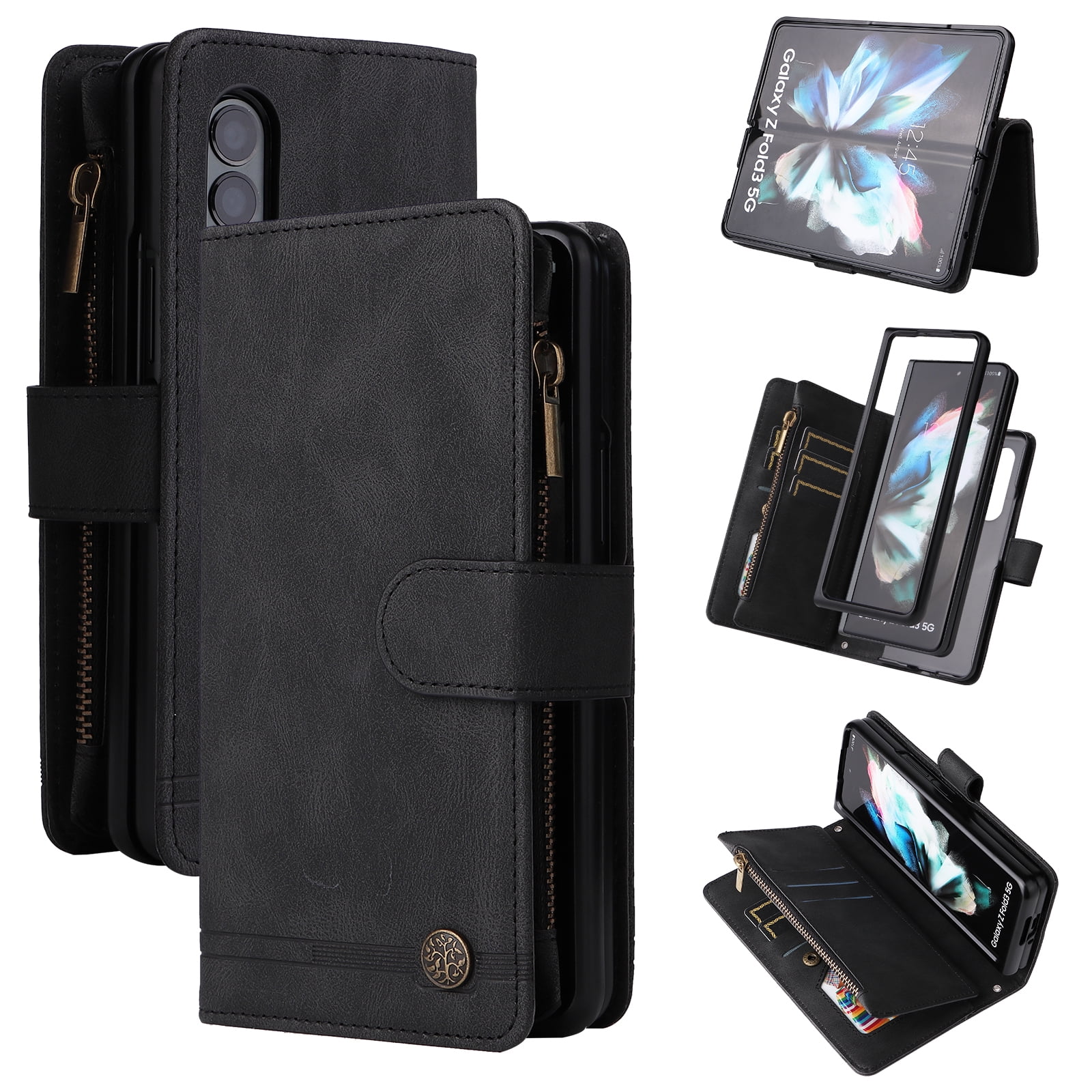 Samsung Galaxy Z Fold 3 5G Case, TECH CIRCLE PU Leather Wallet, Card ...