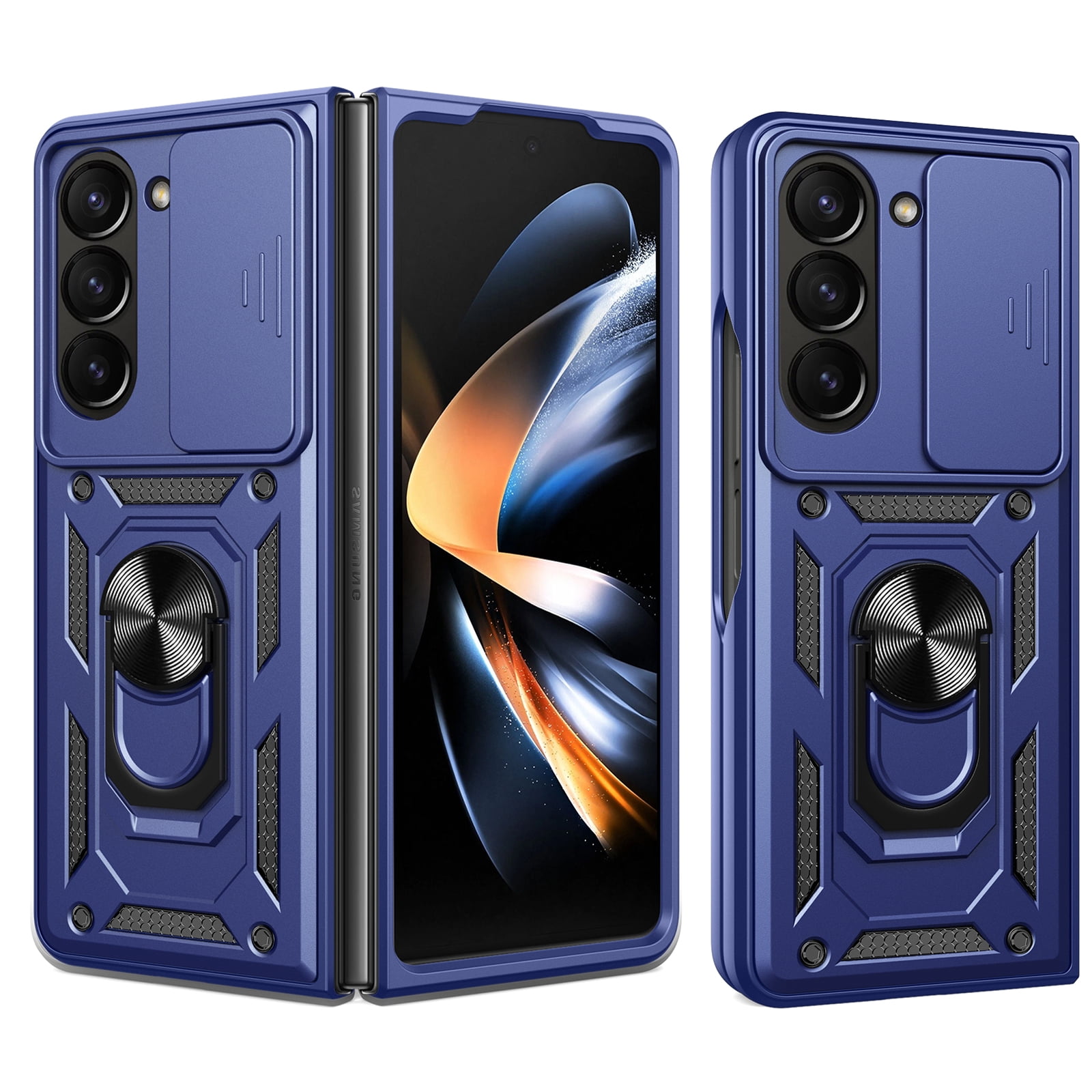 Galaxy Z Fold 6 Case, TECH CIRCLE 360 Ring Kickstand Magnetic & Slide ...