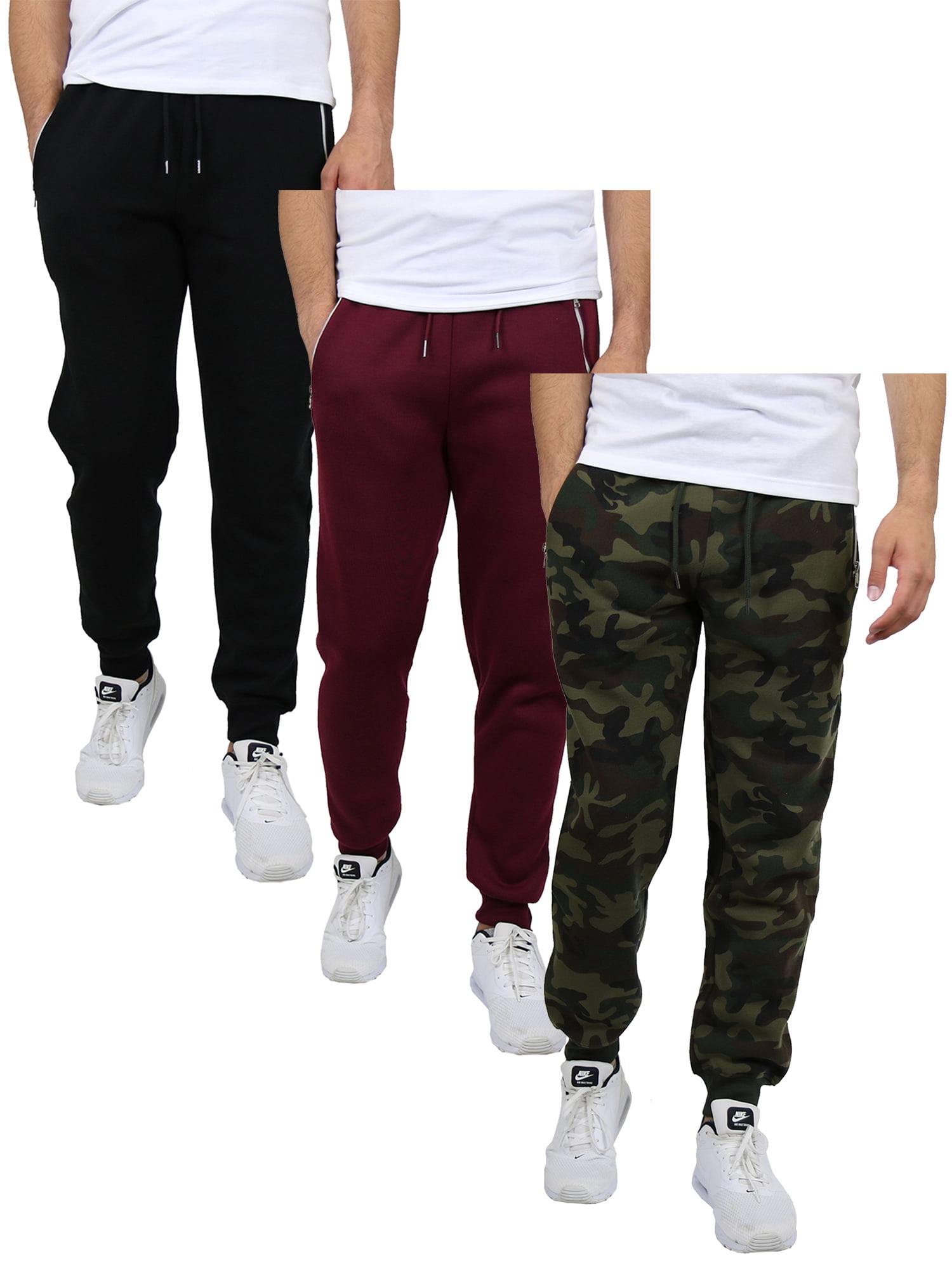 Galaxy by Harvic 3-Pack Mens Slim Fit Fleece Jogger Sweatpants (S-2XL ...