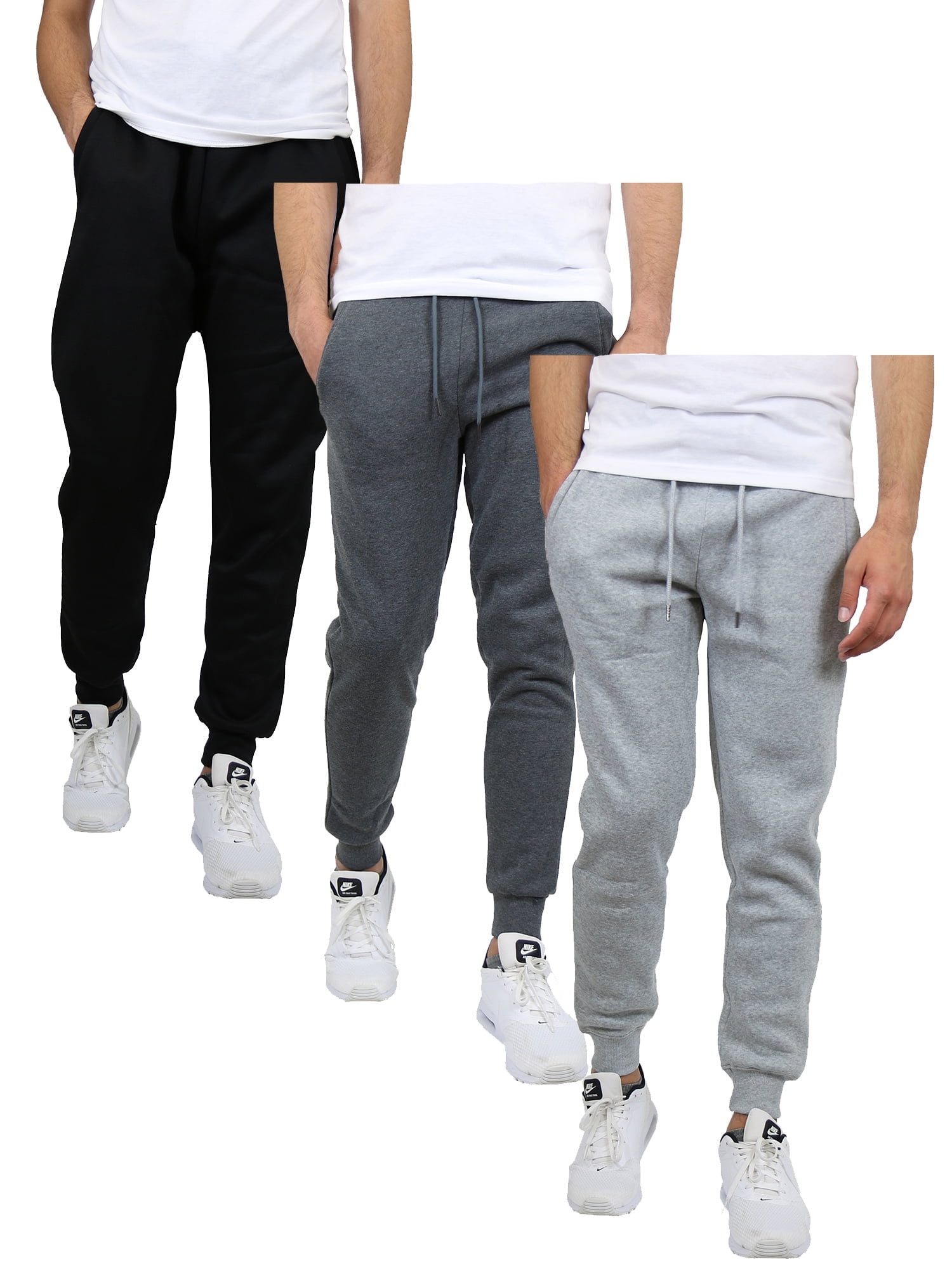 Galaxy by Harvic 3-Pack Mens Slim Fit Fleece Jogger Sweatpants (S-2XL ...