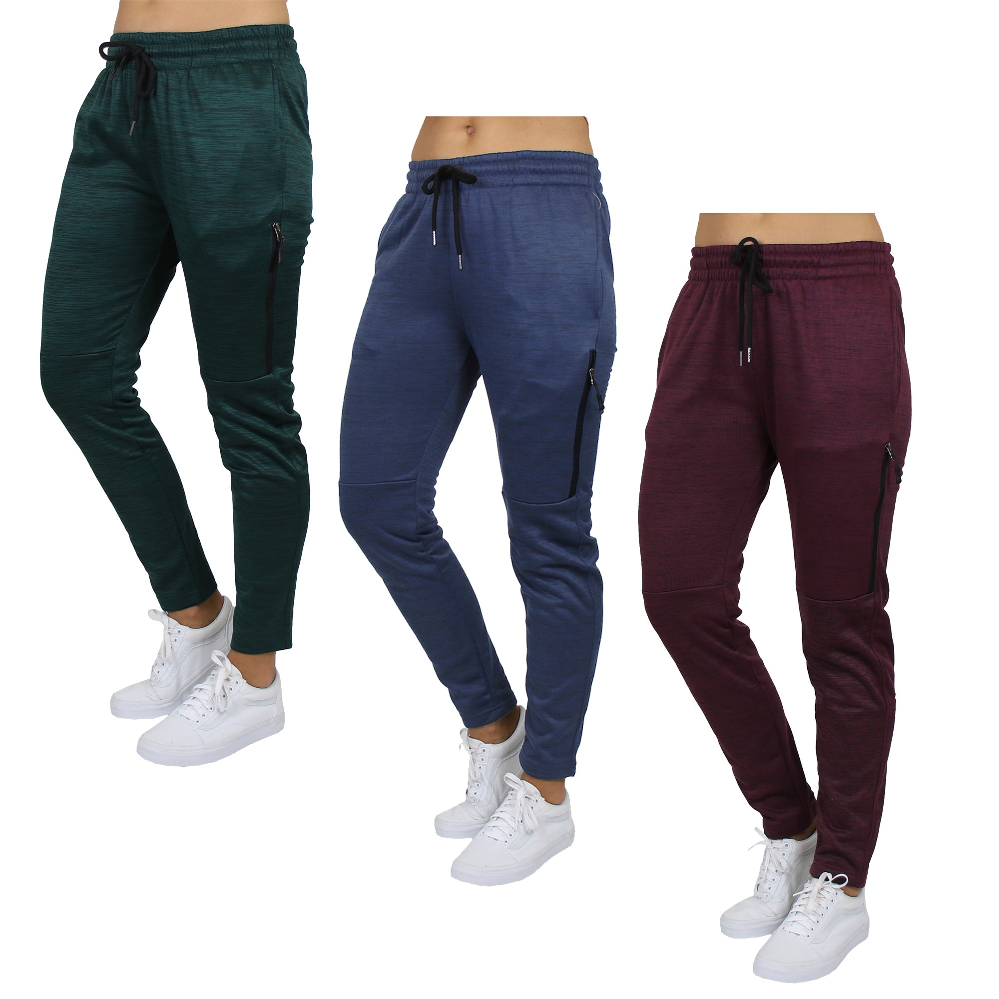 Galaxy by Harvic 3-Pack Women's Loose Fit Fleece Jogger Sweatpants (S ...