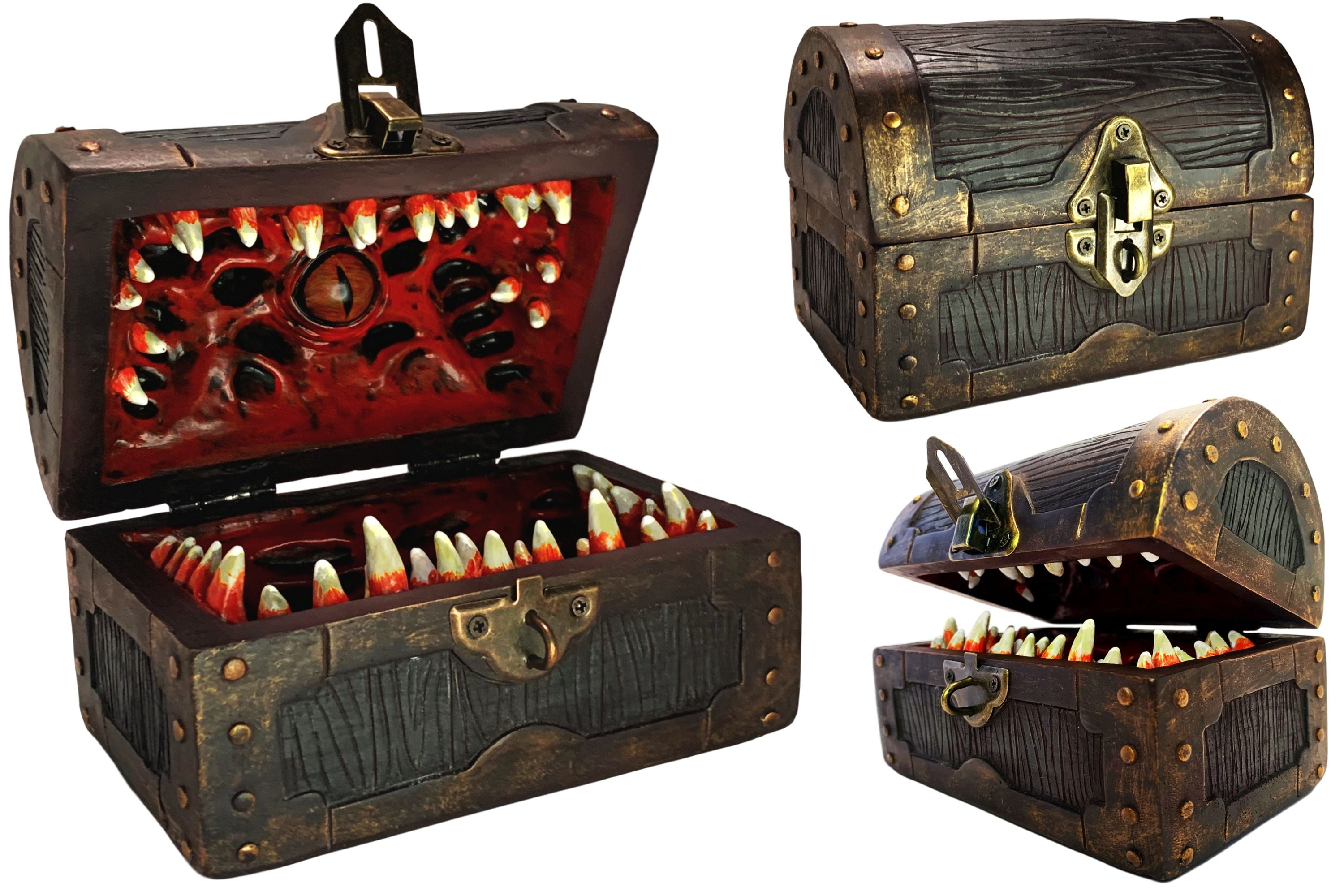 Galdor's Guild Mimic Chest Dice Box: Lockable, Holds 4 Sets of Dice ...