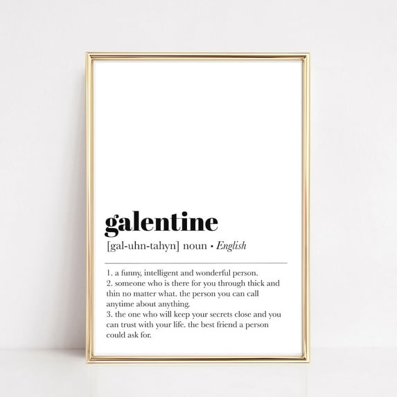 Galentine Definition Print, Galentines Day Gift, Friend Gift ...