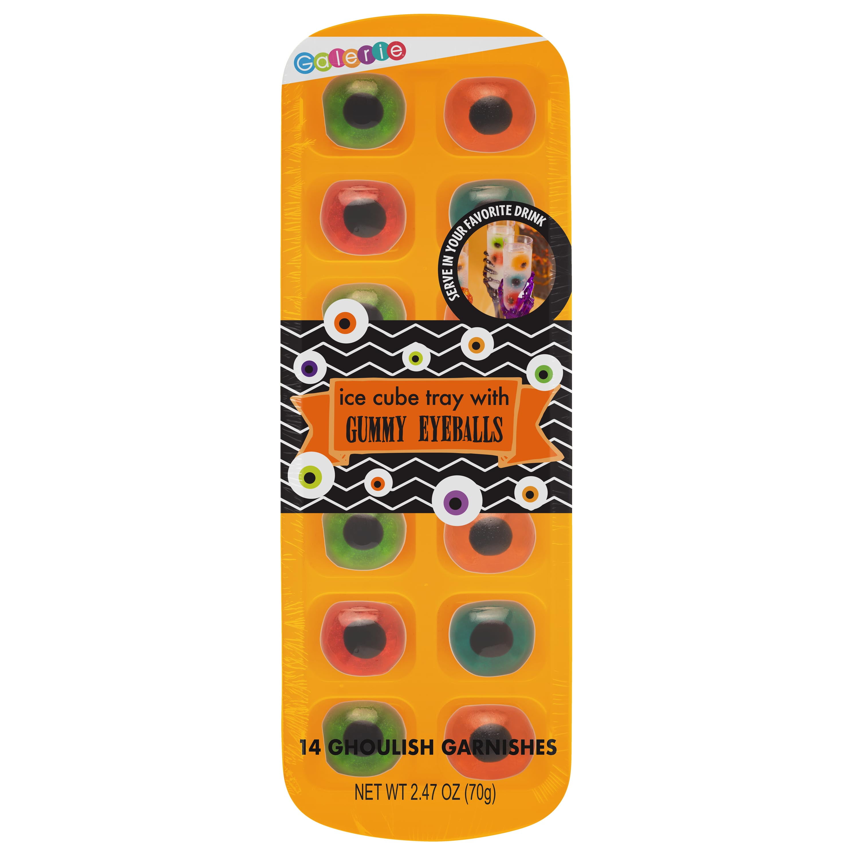 Galerie Regular Size Ice Cube Tray with Creepy Eyeball Gummies, 2.47oz ...