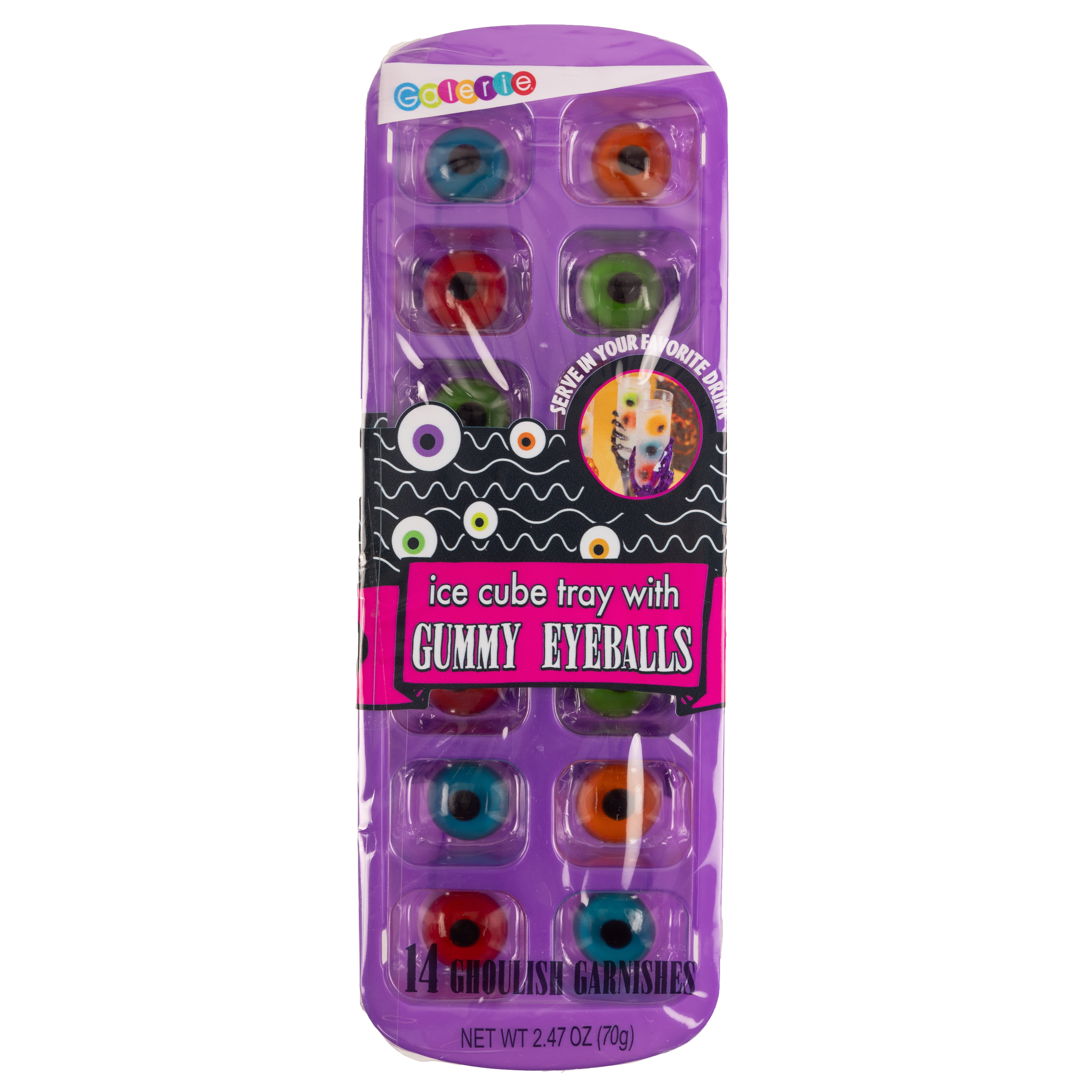 Galerie Regular Size Ice Cube Tray with Creepy Eyeball Gummies, 2.47oz ...