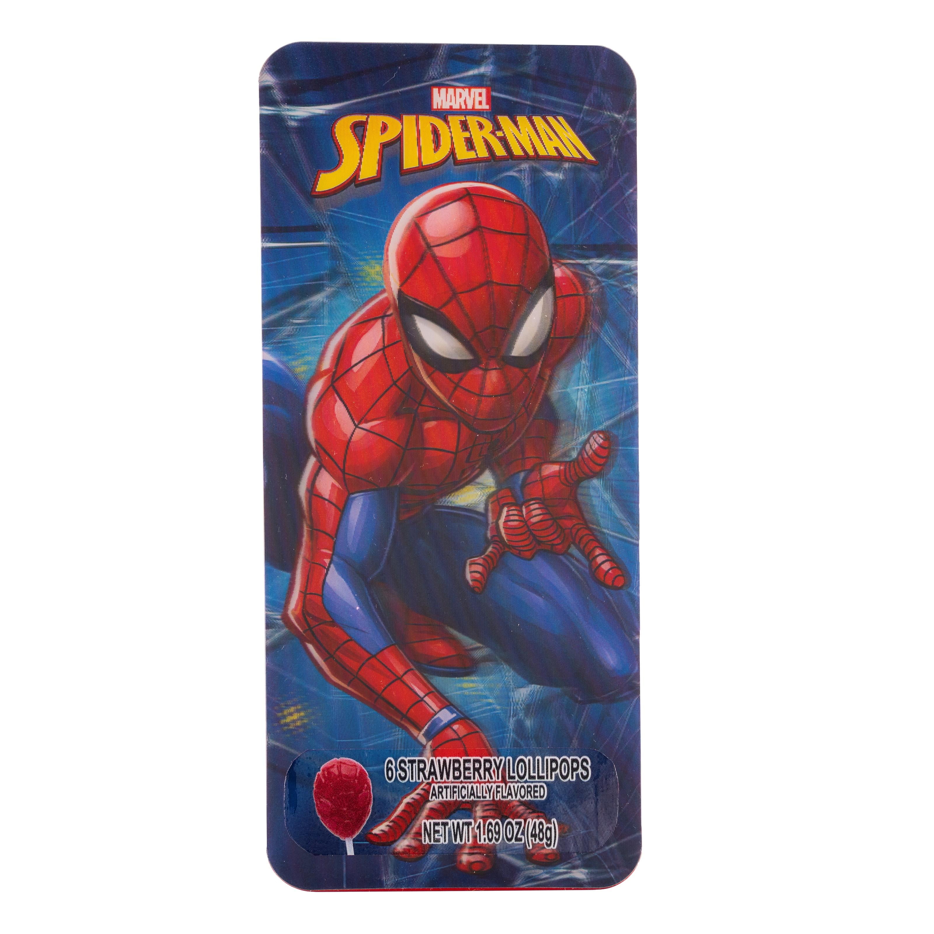 Galerie Spider-Man Lenticular Tin with Lollipops, Dairy-Free 1.69 oz ...