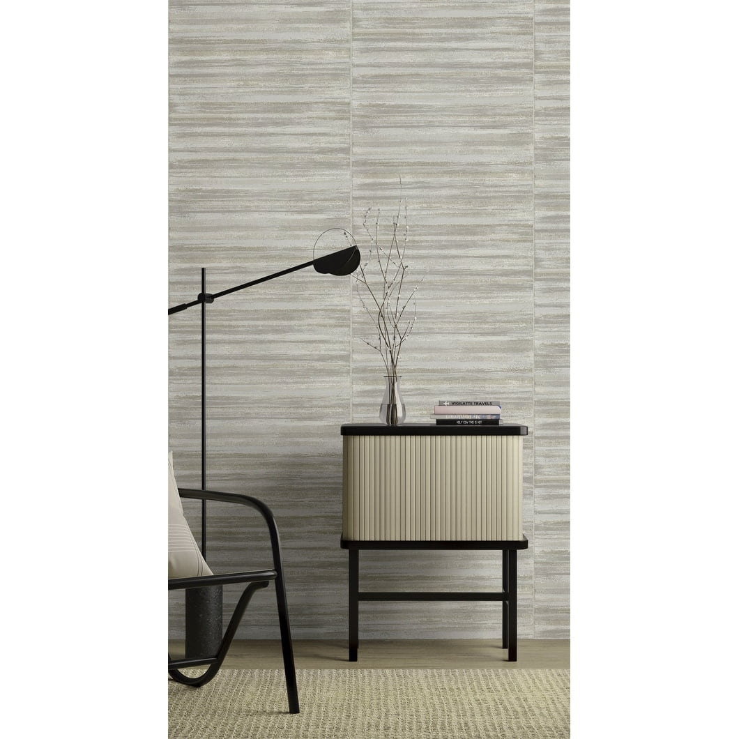 Galerie Wallcoverings Italian Style Distressed Horizontal Stripe Vinyl ...