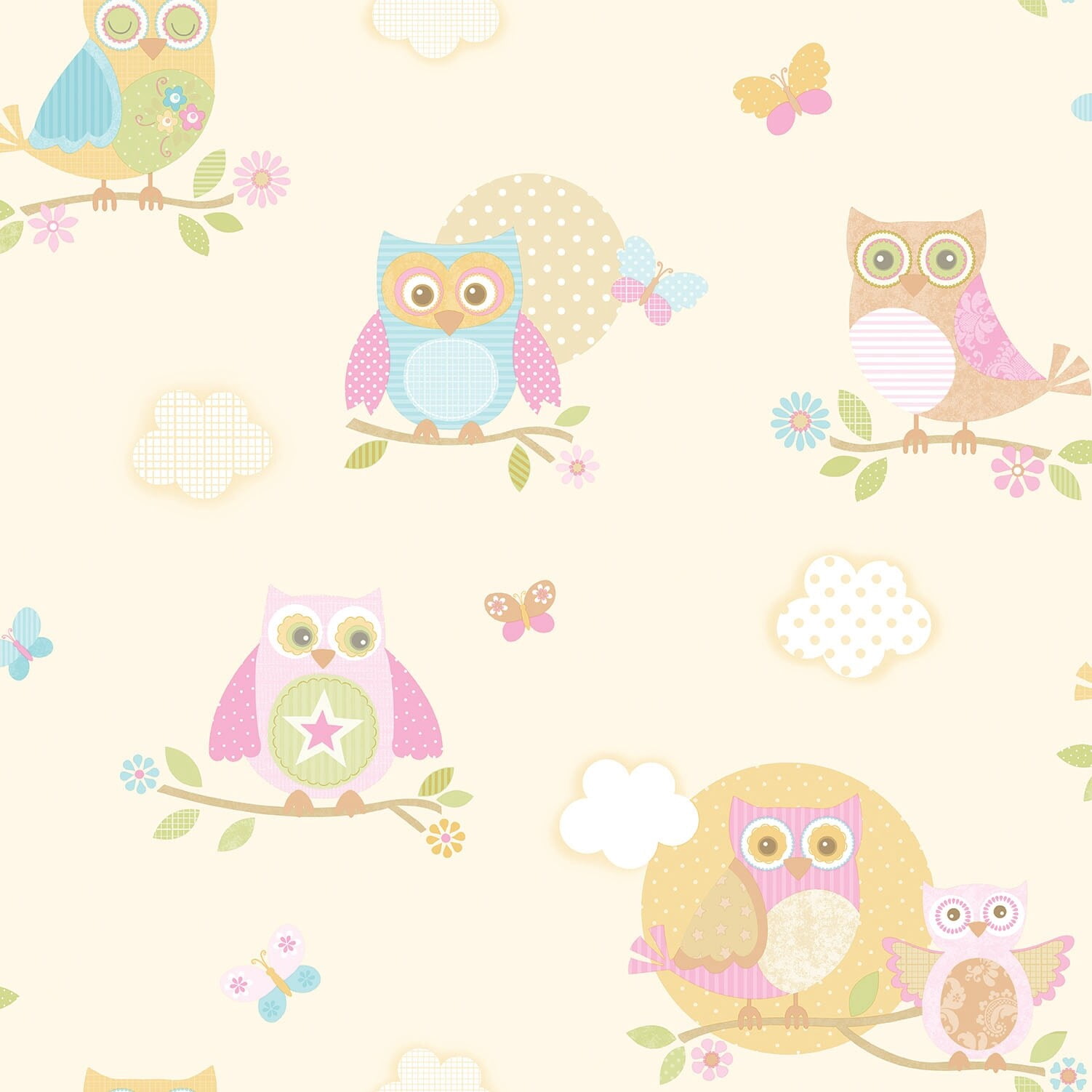 Galerie Wallcoverings Just 4 Kids 2 Owls Non-woven Matte Wallpaper Roll ...
