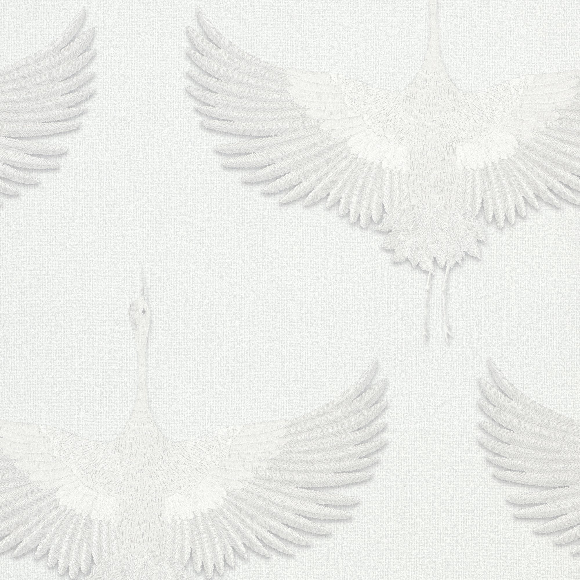 Galerie Wallcoverings Kumano Textured Stork Design Vinyl on Non-woven ...