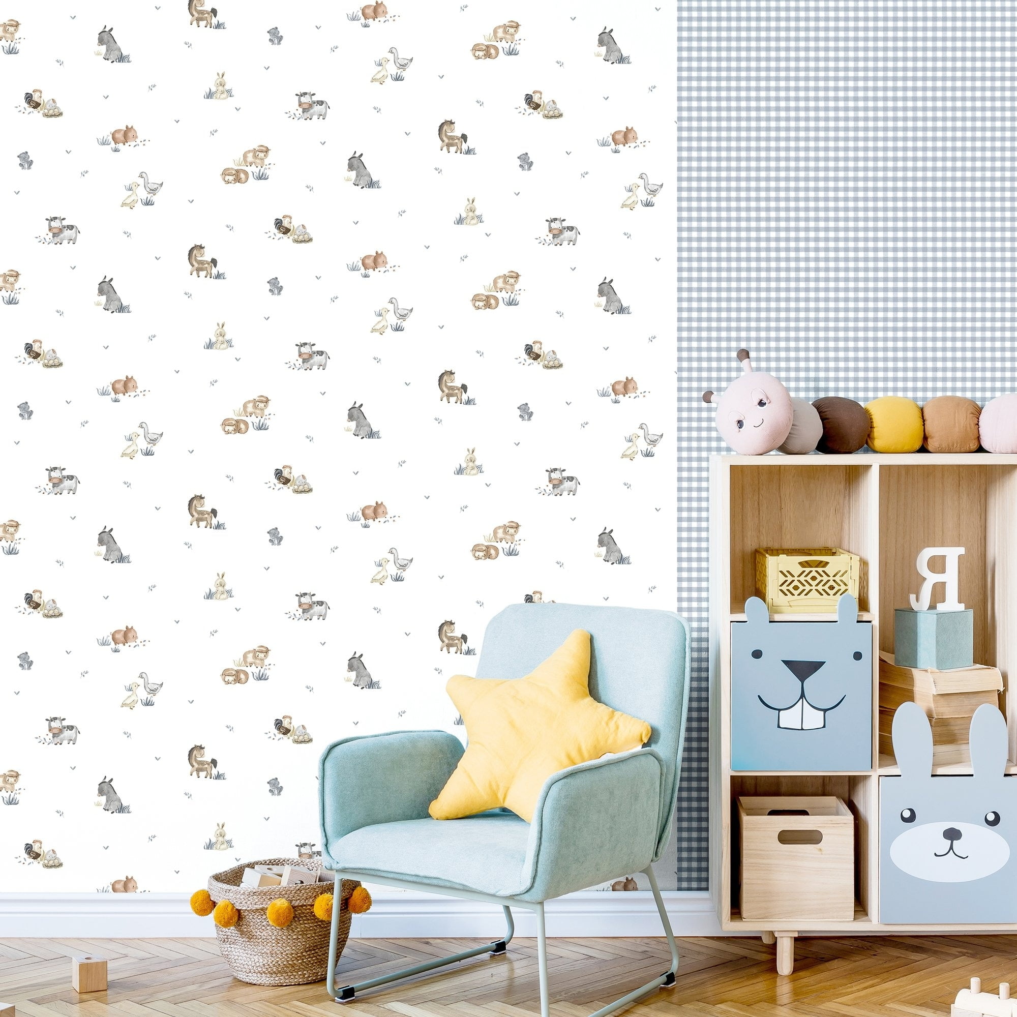 Galerie Wallcoverings Little Explorers 2 Two Tone Gingham Non-woven ...