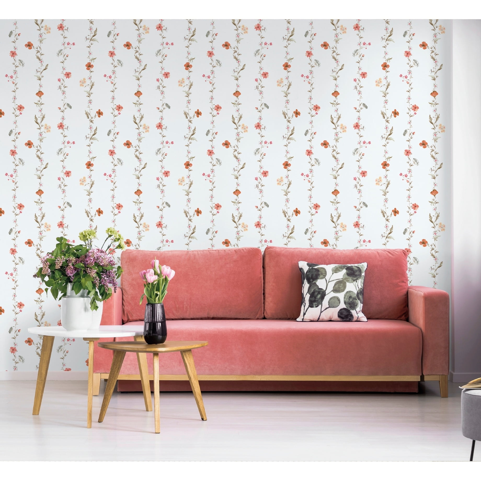 Galerie Wallcoverings Spring Blossom Vertical Floral Garden Non-woven ...