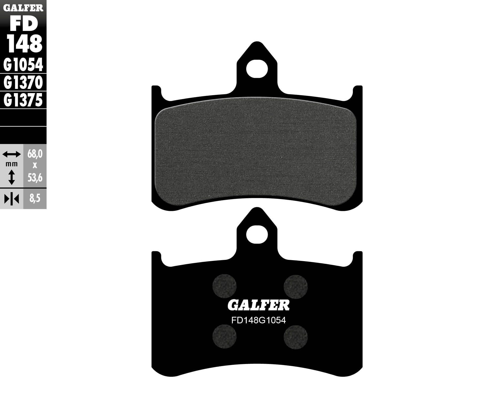 Galfer Semi-Metallic Brake Pads (FD148G1054) - Walmart.com