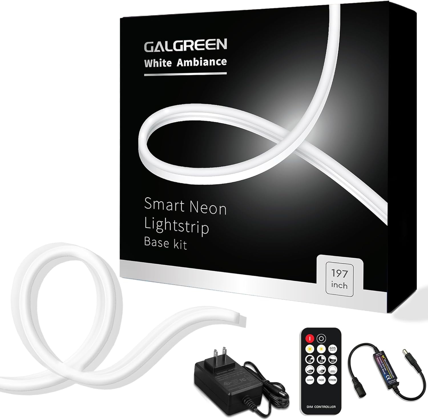 Galgreen Neon Rope Lights, 16.4ft Rope Lights with Dimmable Remote and ...