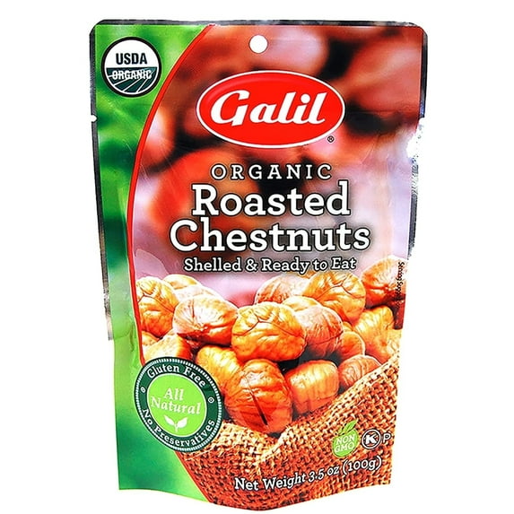Galil Organic Roasted Chestnuts, Shelled, Ready to Eat, 3.5 oz ...