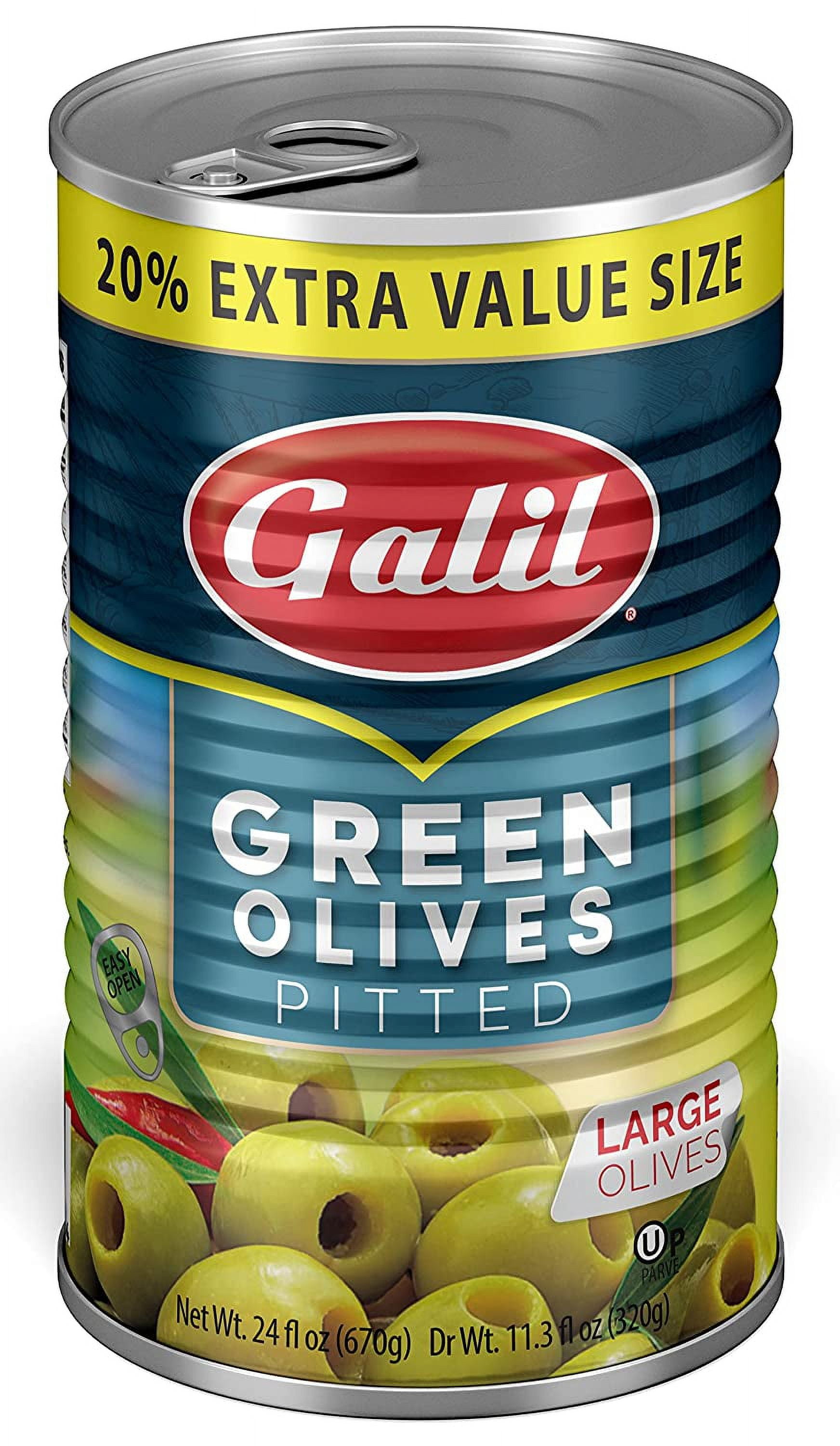 Galil Green Pitted Olives 24 oz (Pack of 12) - Walmart.com