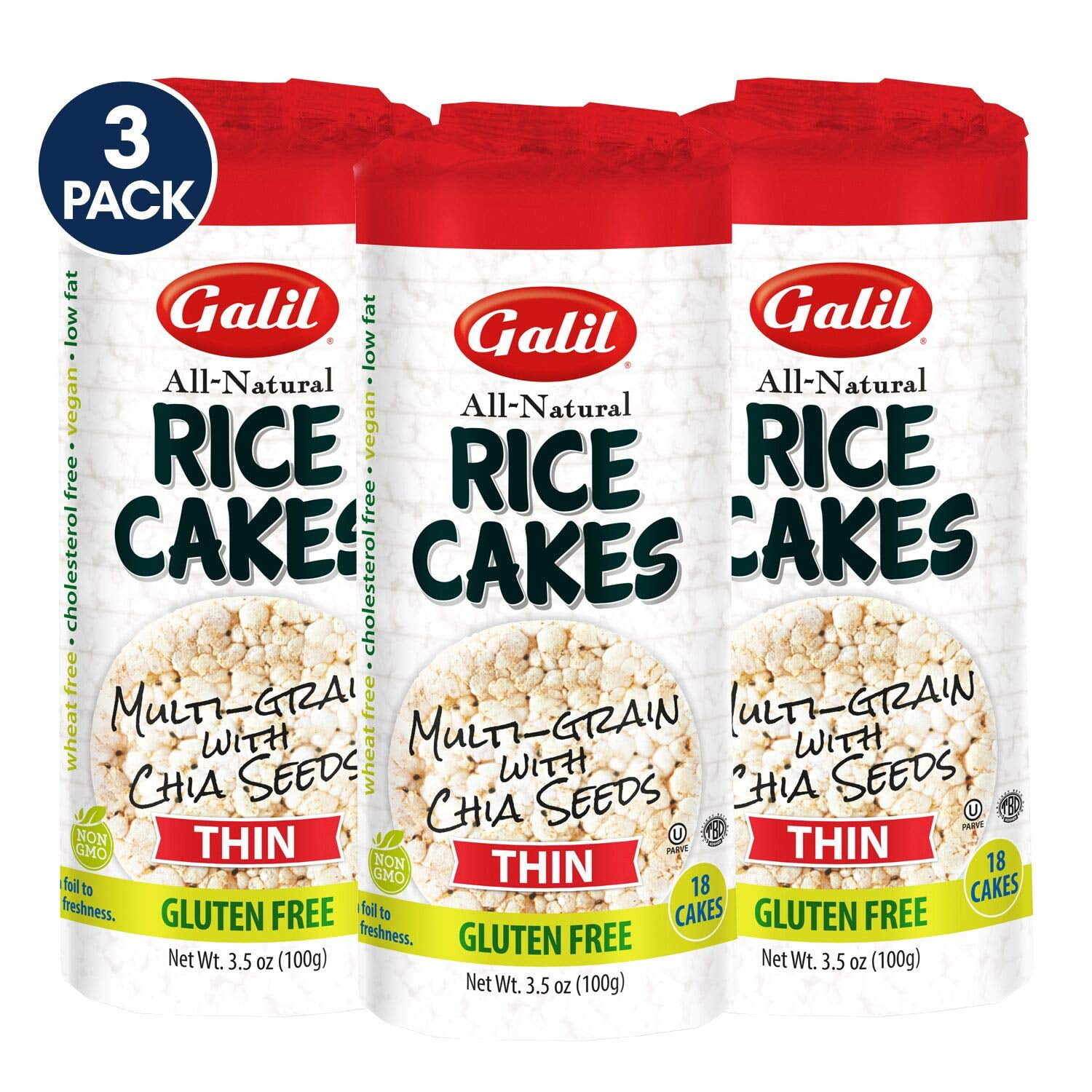 Galil Thin Multi-Grain Rice DPF11 Cakes with Chia Seeds Pack of 3 - All ...