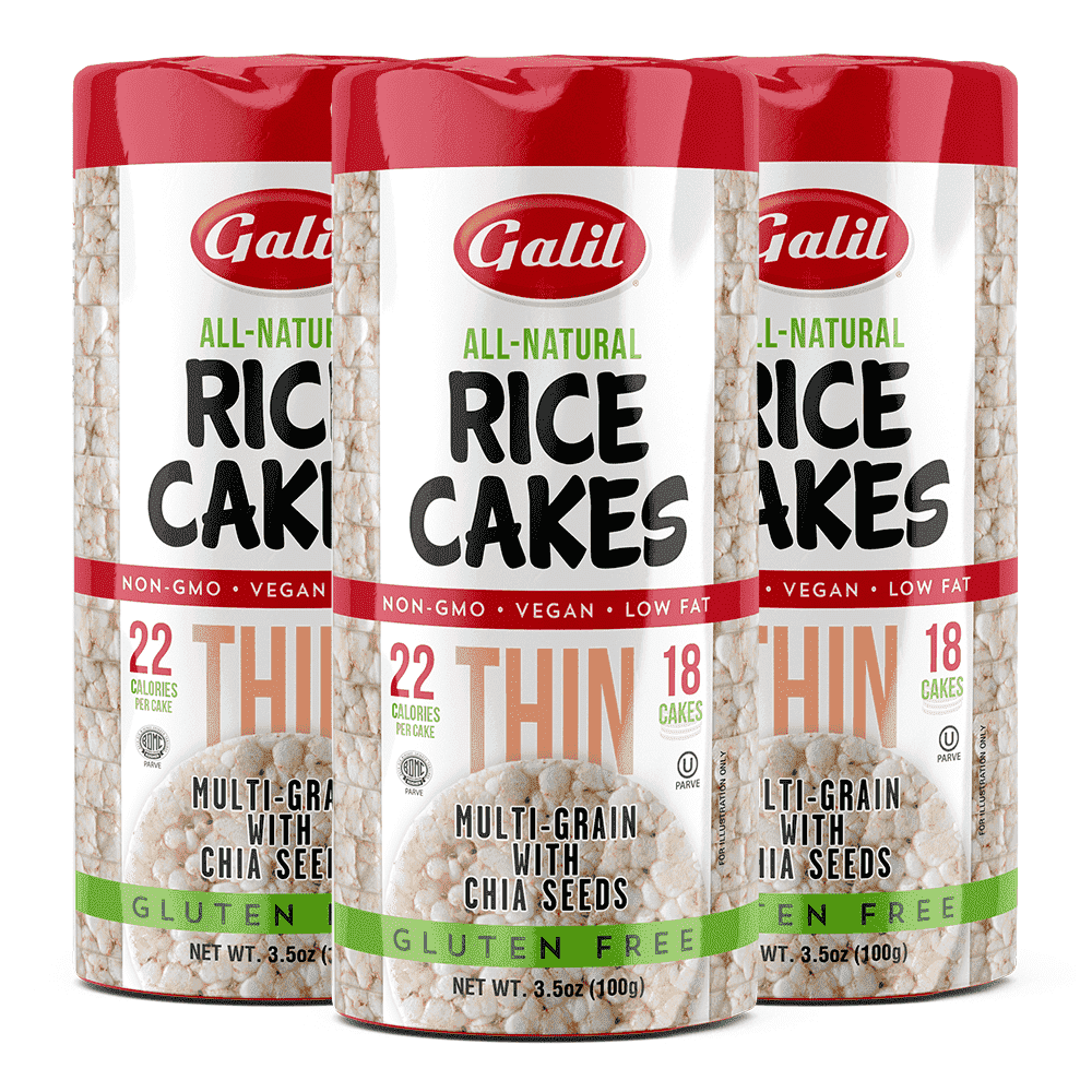 Galil Thin Multigrain Rice Cakes with Chia Seeds & Salt, Vegan & Gluten ...