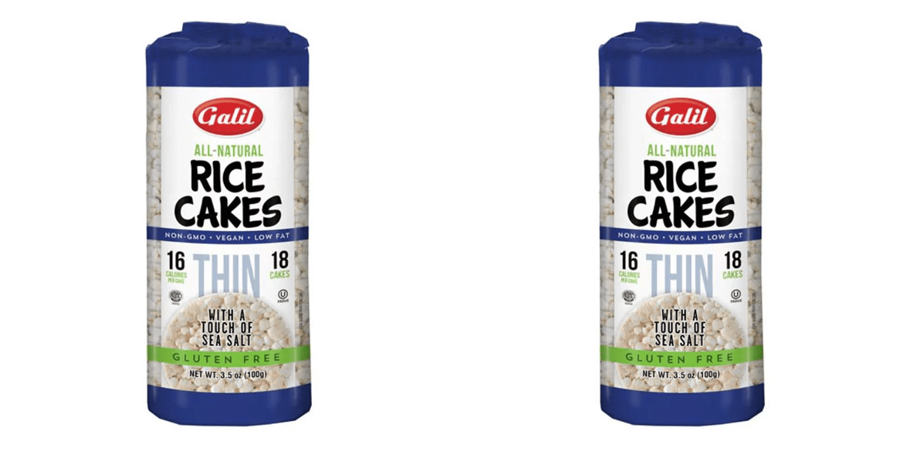 Galil Thin Rice Cakes - Sea Salt, 18 ct pack of 2, Sea Salt Rice Cakes ...