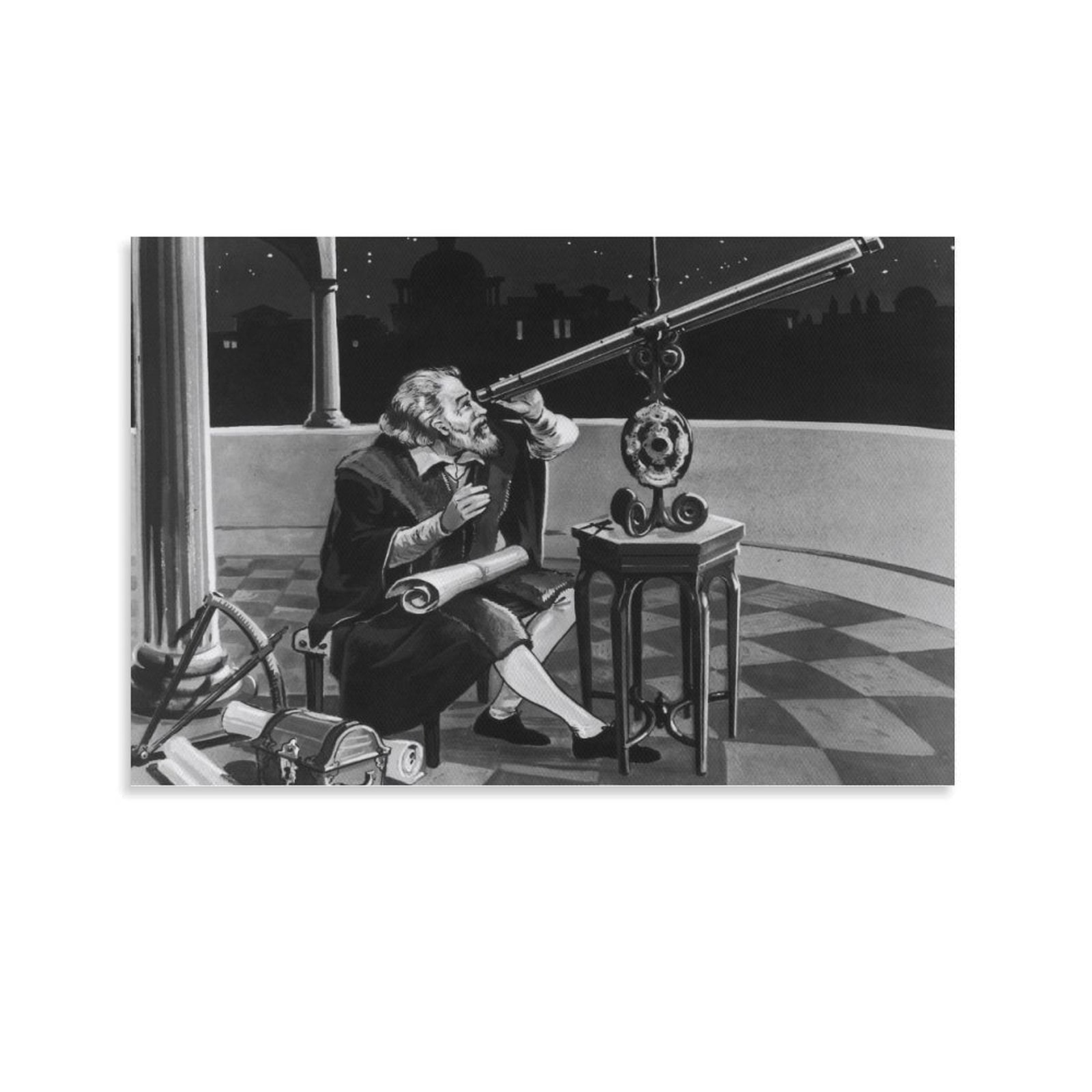 Galileo Galilei Physicist Poster Posters Wall Art Painting Canvas Gift ...
