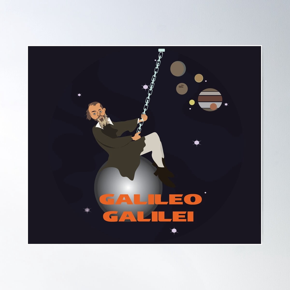 Galileo Galilei Swinging Through Space Poster Wall Art, Modern Wall ...