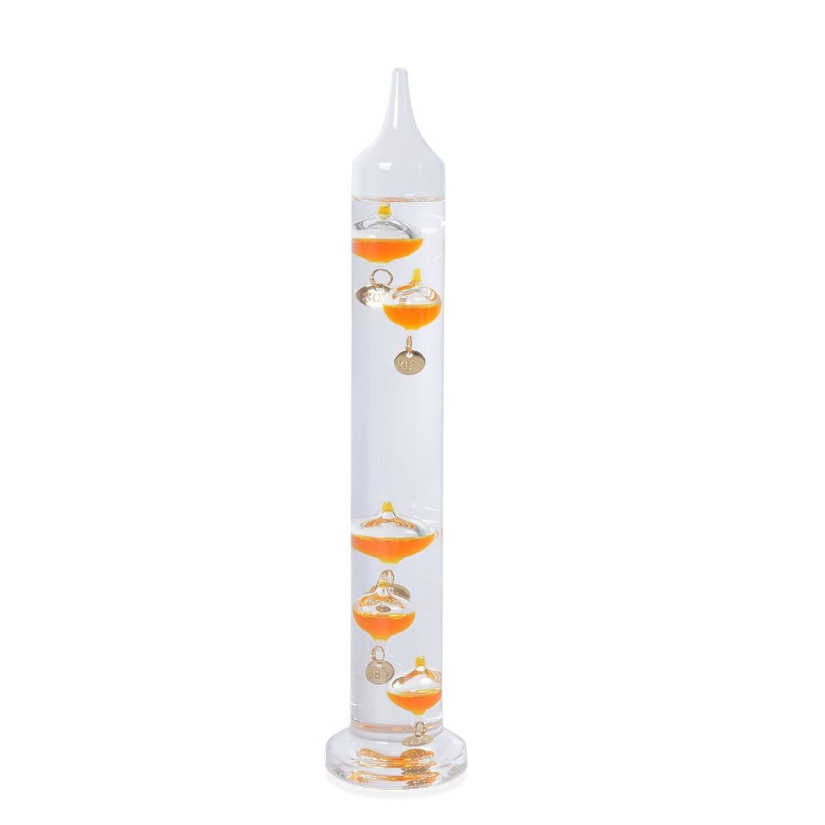 Galileo Thermometer Glass with Orange Floating Balls Weather Predictor ...