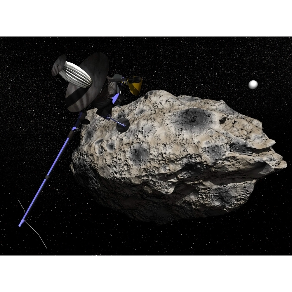 Galileo spacecraft discovering asteroid 243 Ida and its moon Dactyl ...