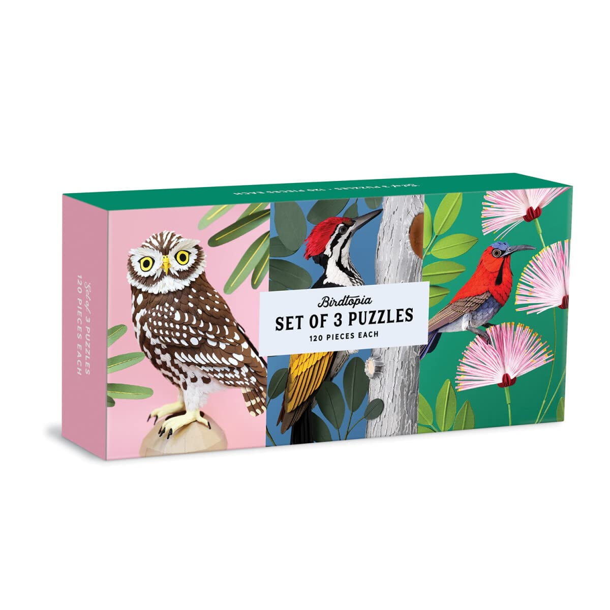 Galison Birdtopia Puzzle Set, YPF5 Includes 3 Coordinating 120-Piece 5. ...