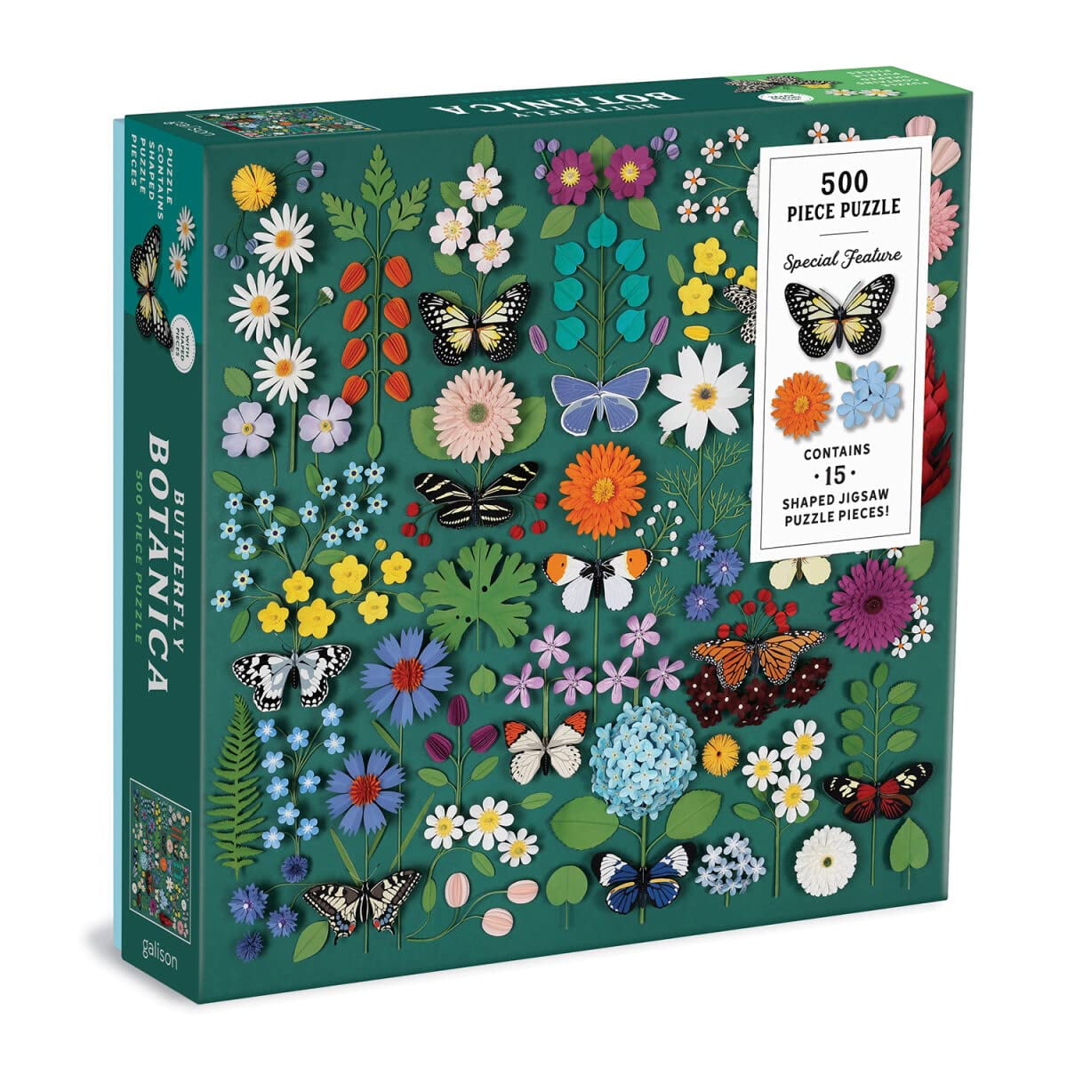 Galison Butterfly Botanica Puzzle, STF9 500 Pieces, 20” x 20” - Jigsaw ...