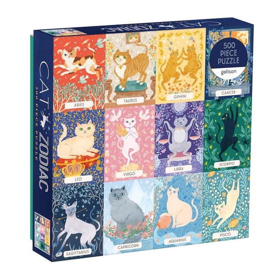 Galison, Cat Zodiac 500 Piece Jigsaw Puzzle, artwork by Vikki Chu and ...