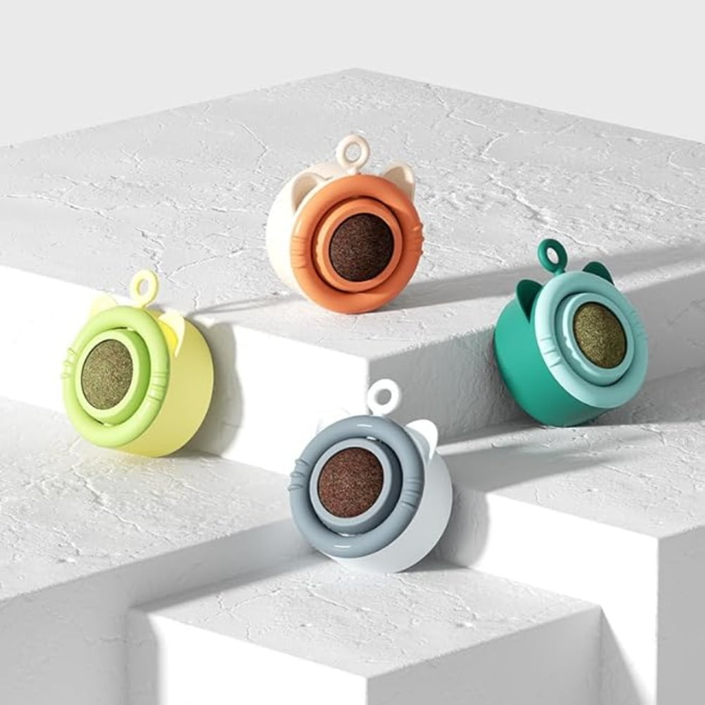 Gall Fruit Ball Interactive Cat Toy(4 PCS), Reversible and Dust ...
